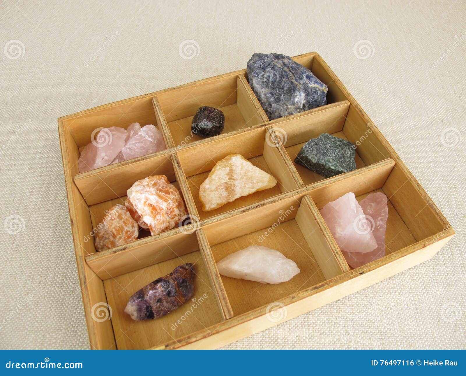 Healing crystals in box stock photo. Image of crystal - 76497116