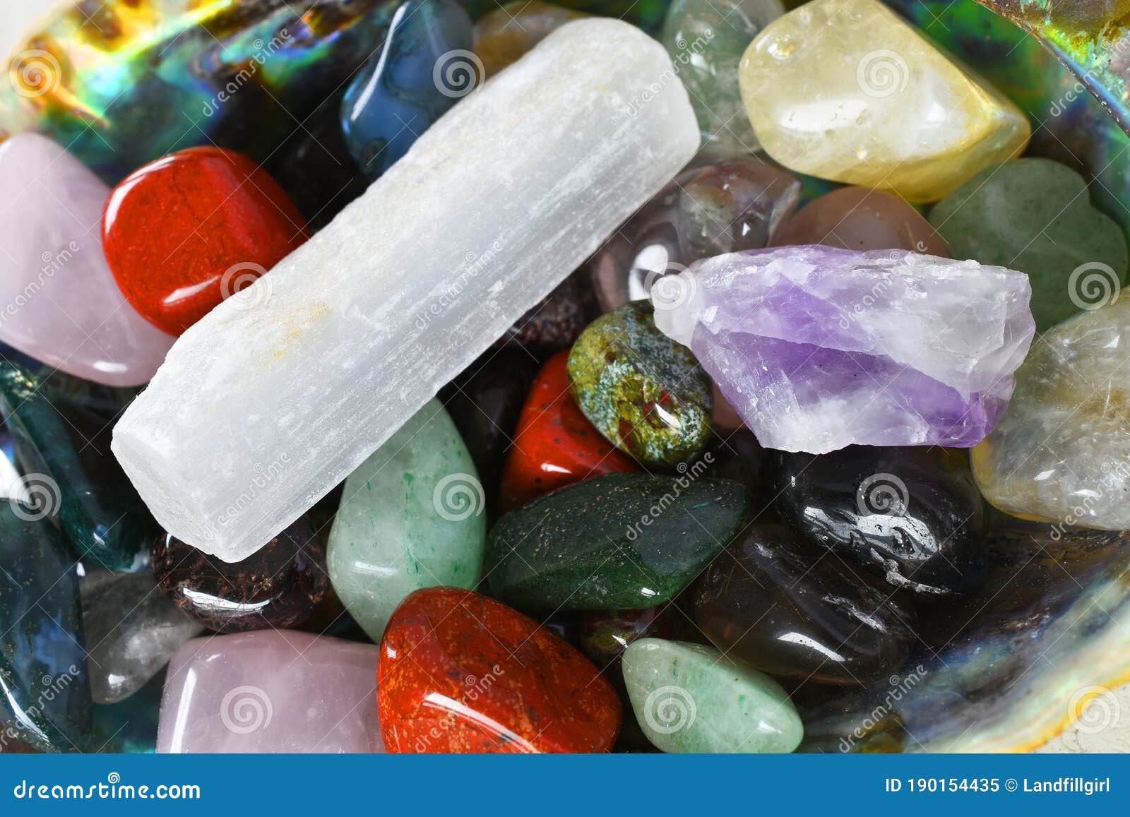 Healing Crystals Close Up stock image. Image of filled - 190154435