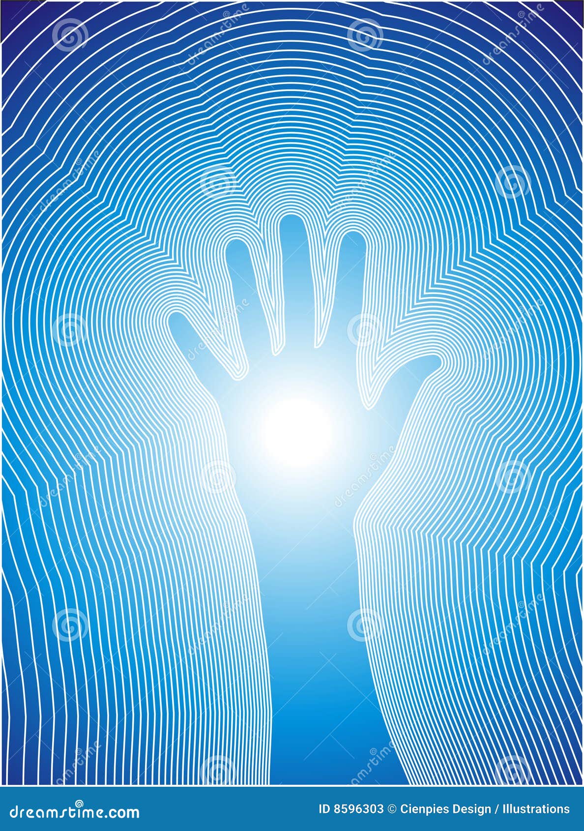 Healing Hand with Reiki Lines Stock Vector - Illustration of hand ...