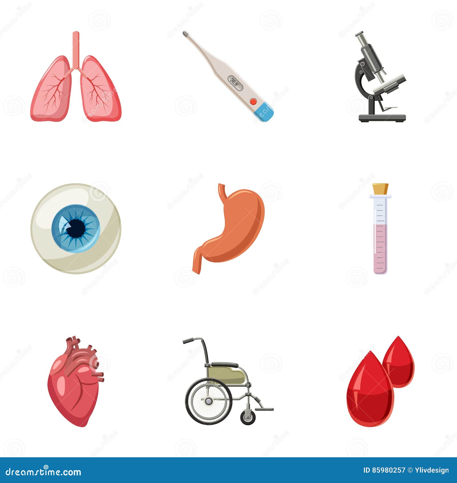 Healing Icons Set, Cartoon Style Stock Vector - Illustration of ...