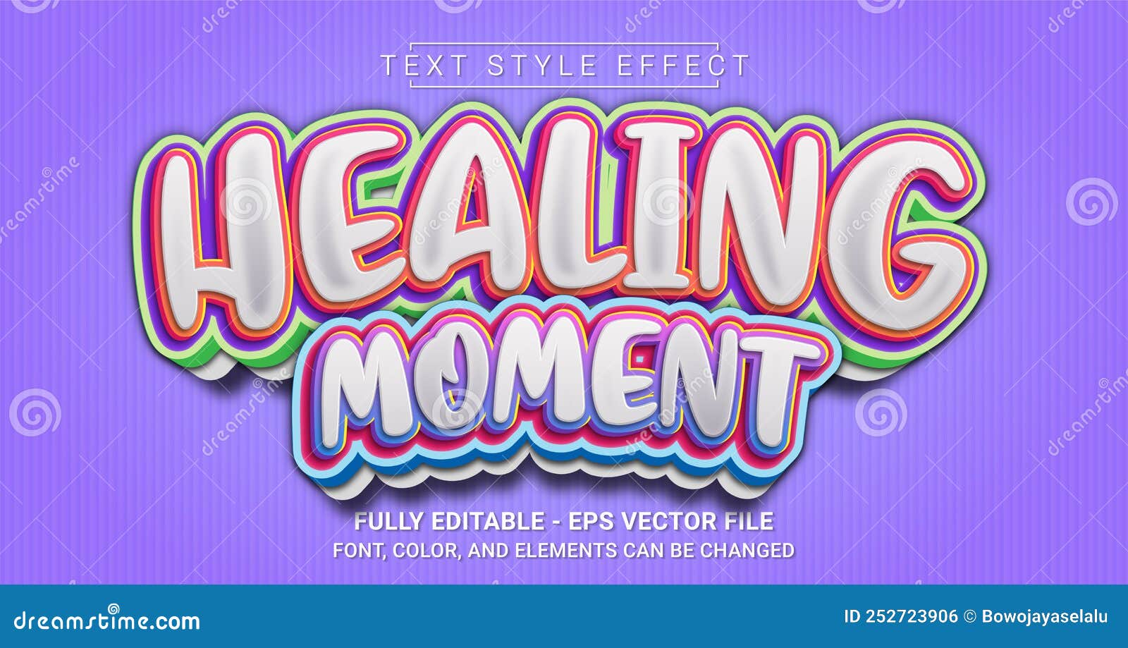 Healing Moment Text Style Effect. Editable Graphic Text Template Stock ...