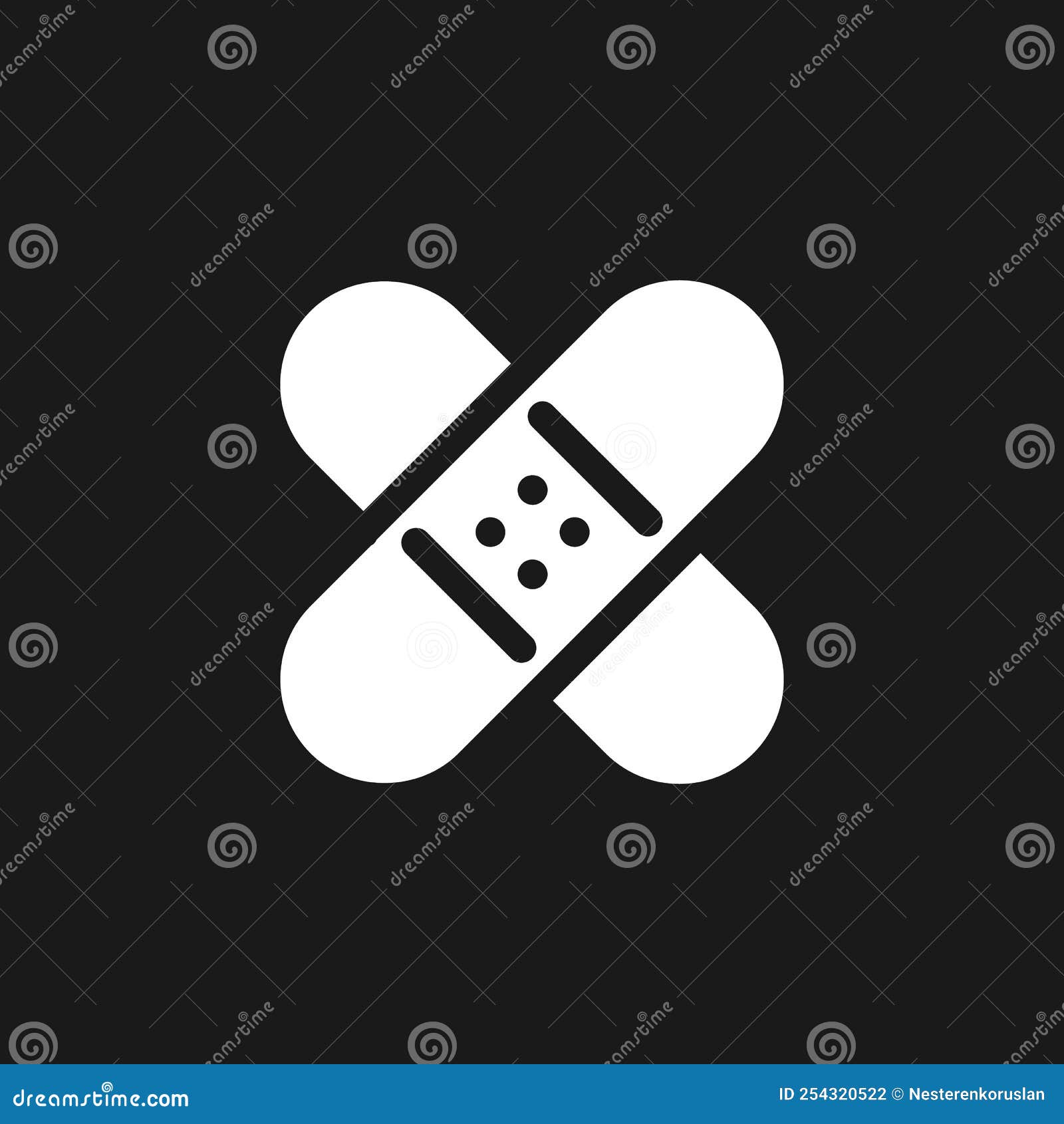 Healing Patch Dark Mode Glyph Ui Icon Stock Vector - Illustration of ...