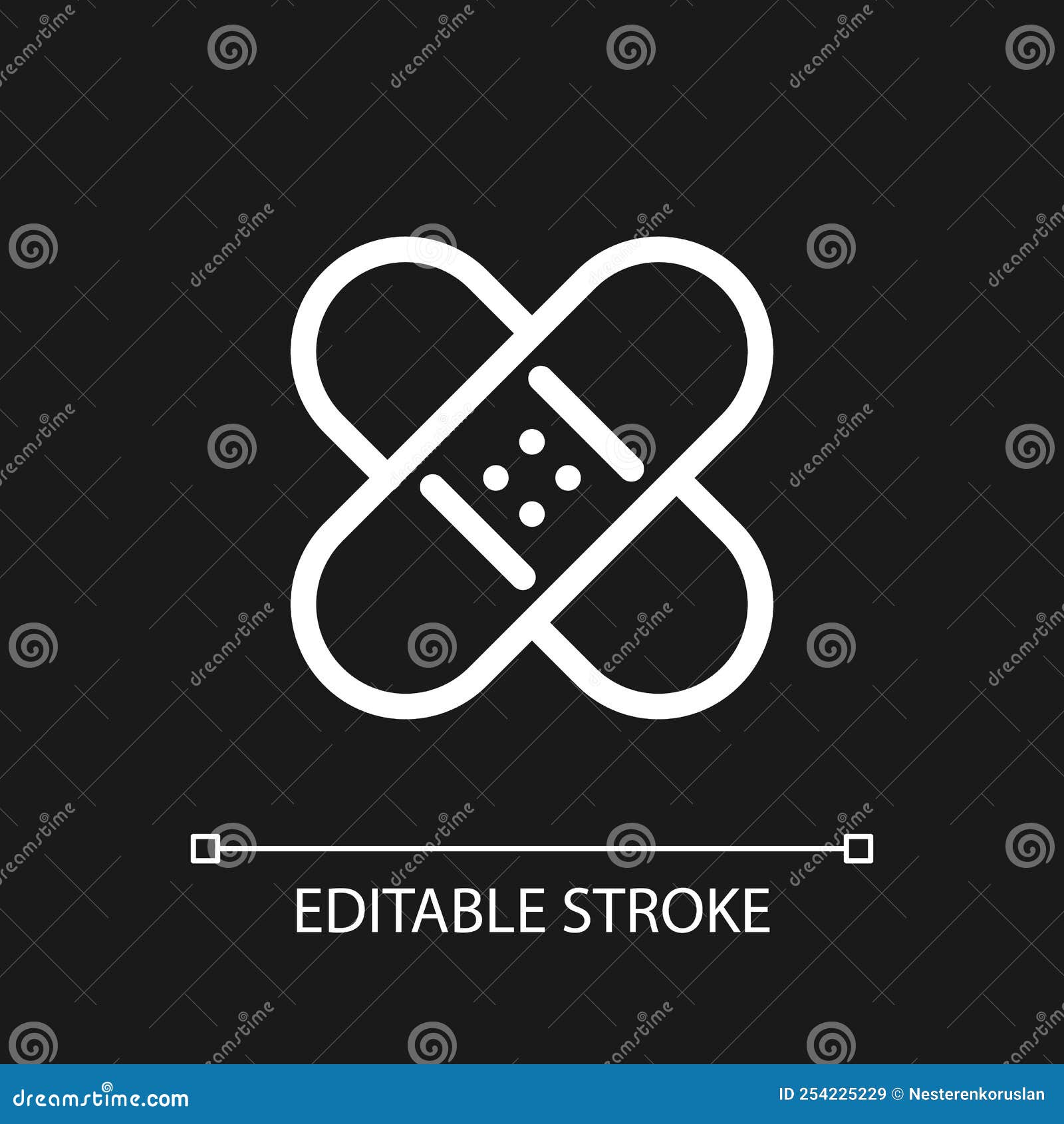 Healing Patch Pixel Perfect White Linear Ui Icon for Dark Theme Stock ...