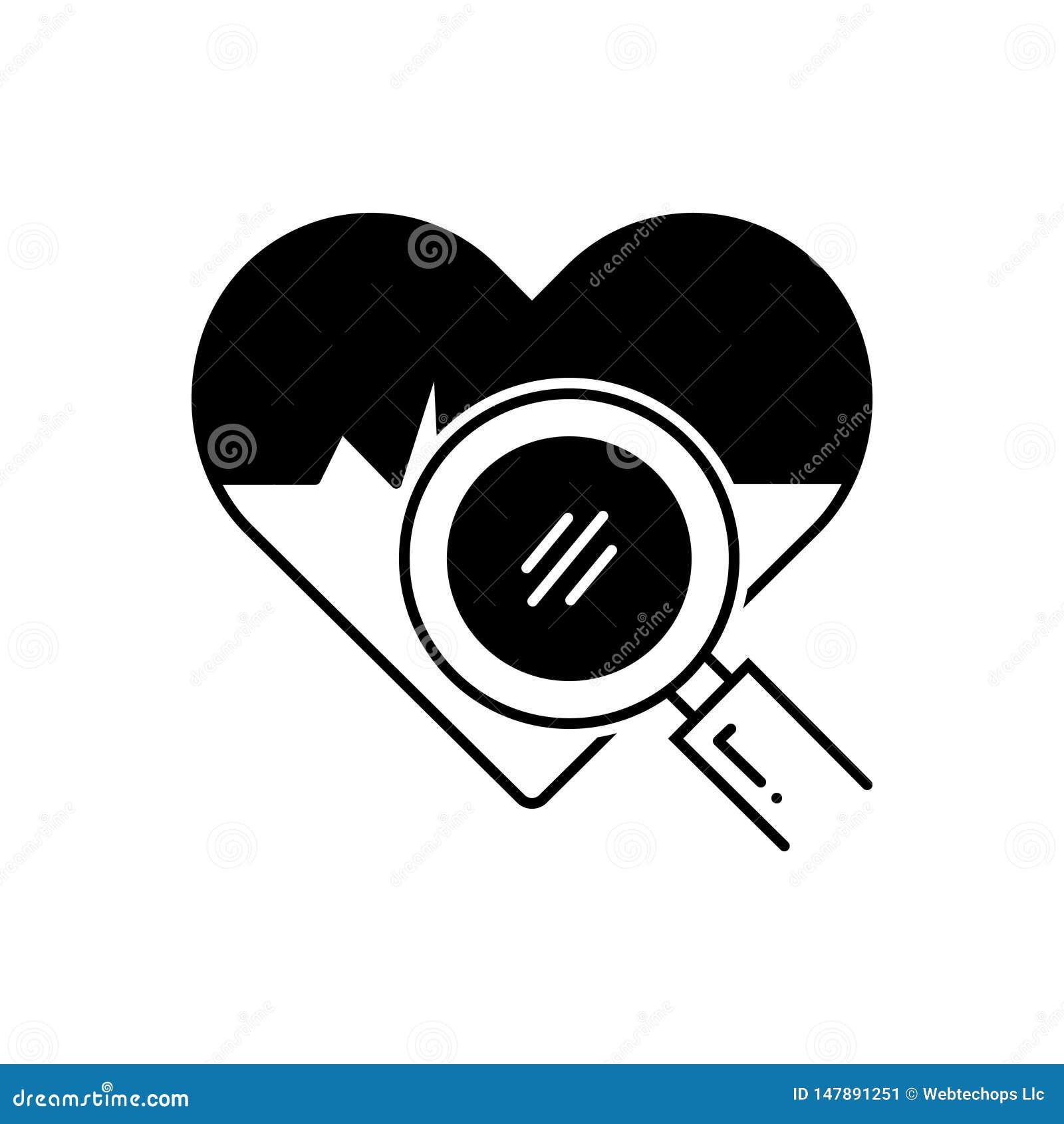 Black Solid Icon for Health Analysis, Cardiogram and Search Stock ...