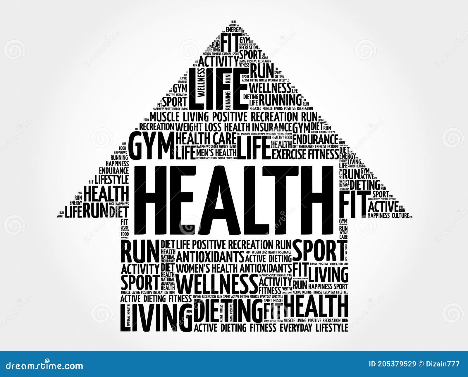 Health arrow word cloud stock illustration. Illustration of global ...