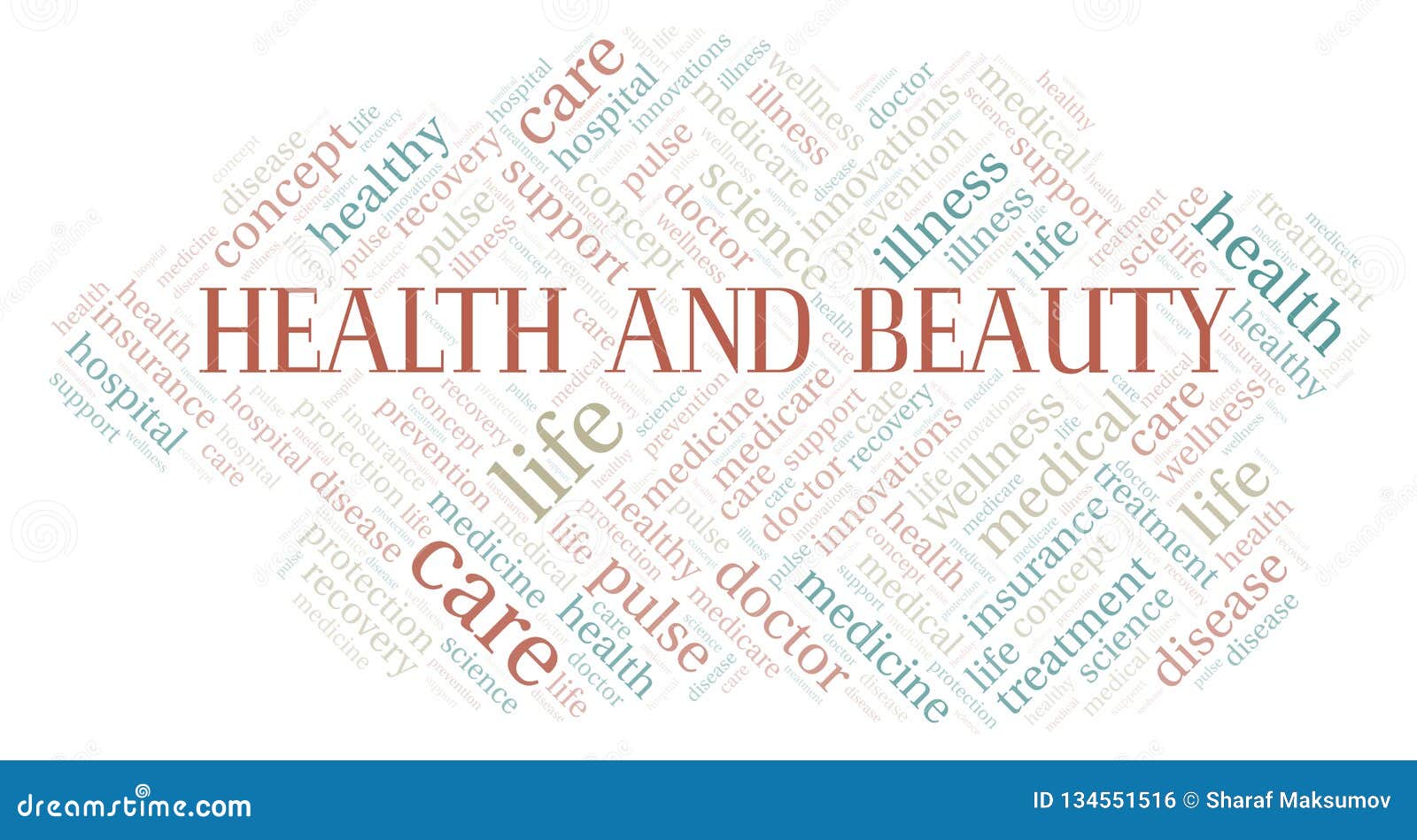 Health and Beauty Word Cloud Stock Illustration - Illustration of ...