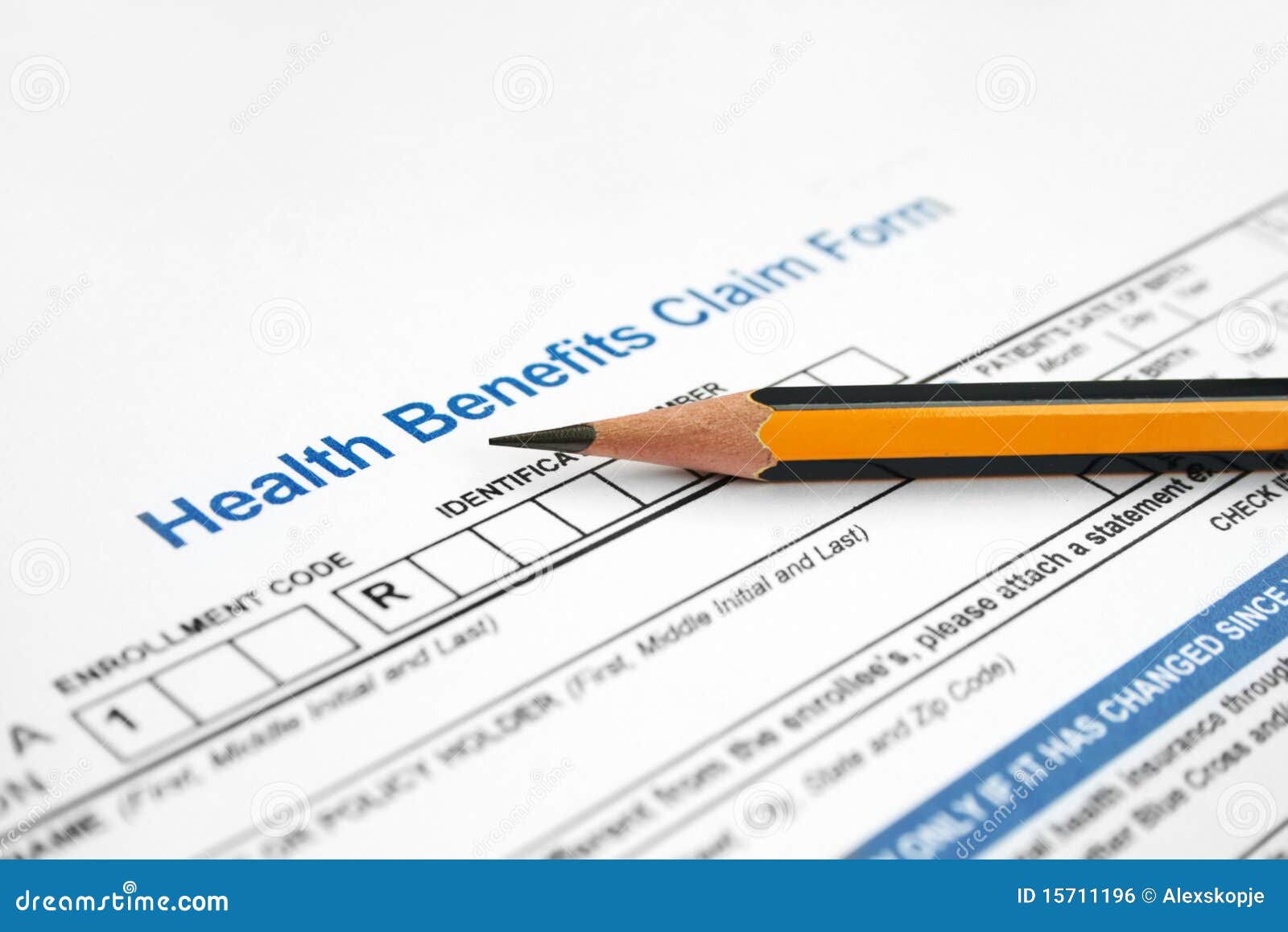 Health benefits claim form stock photo. Image of sheet - 15711196
