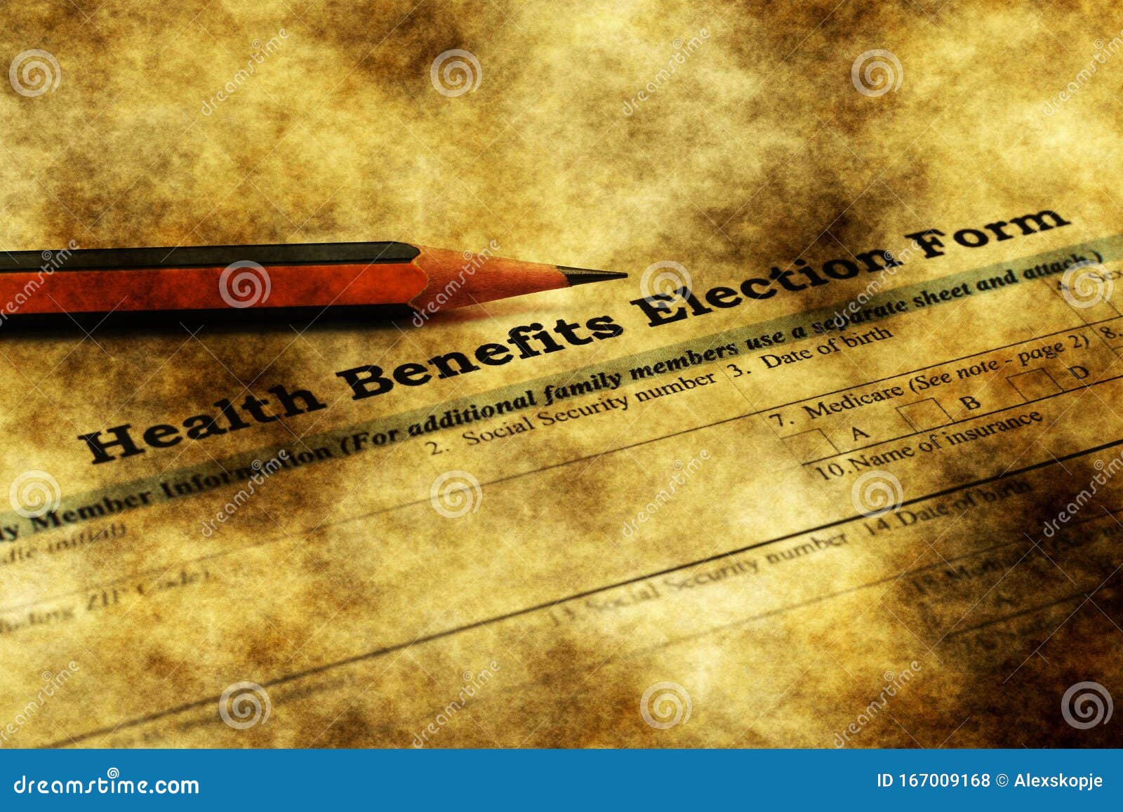 Health Benefits Election Form Stock Photo - Image of election, finance ...
