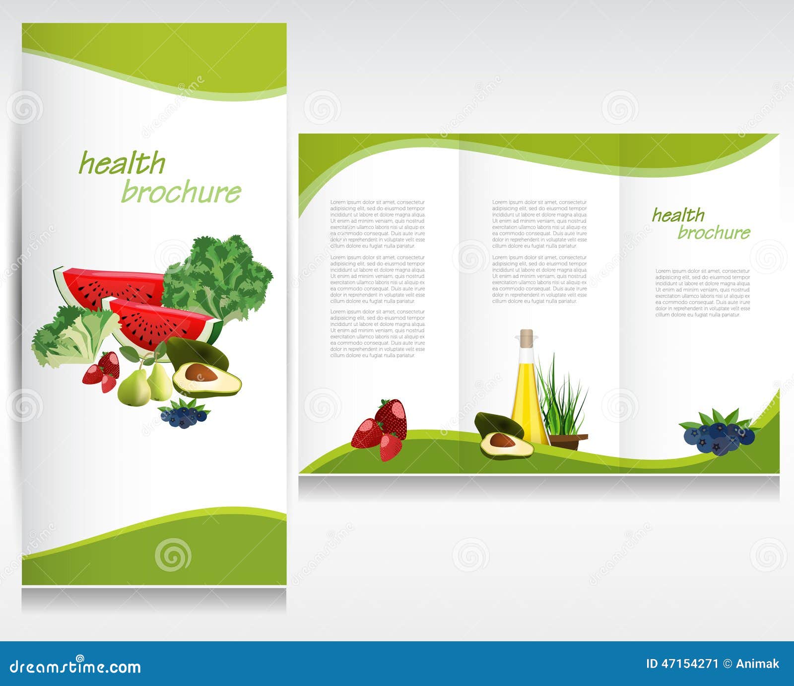 Health brochure layout. stock vector. Illustration of avocado - 47154271