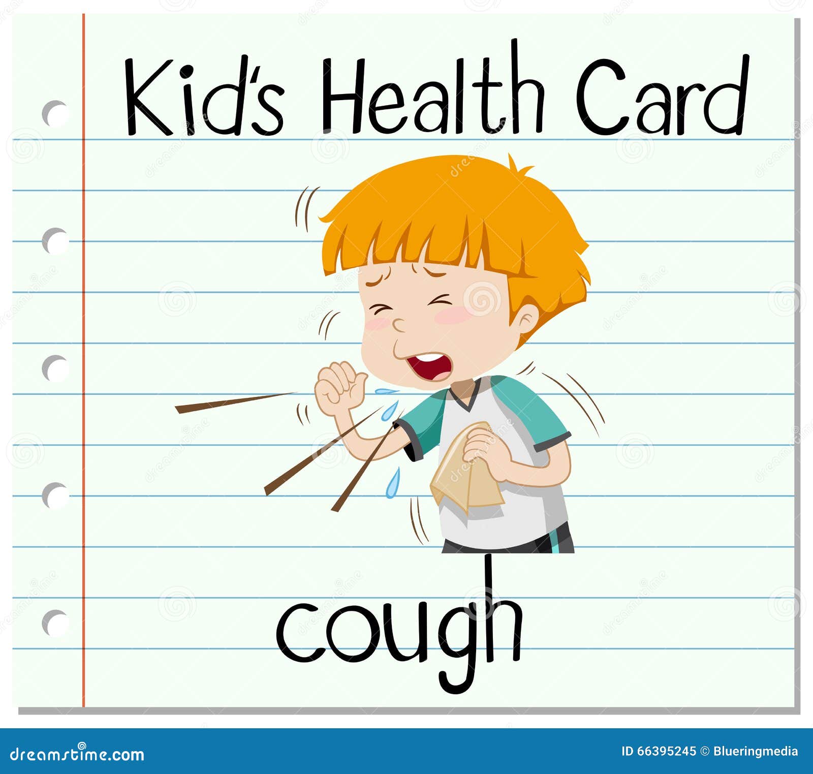 Health Card with Boy Coughing Stock Vector - Illustration of medical ...