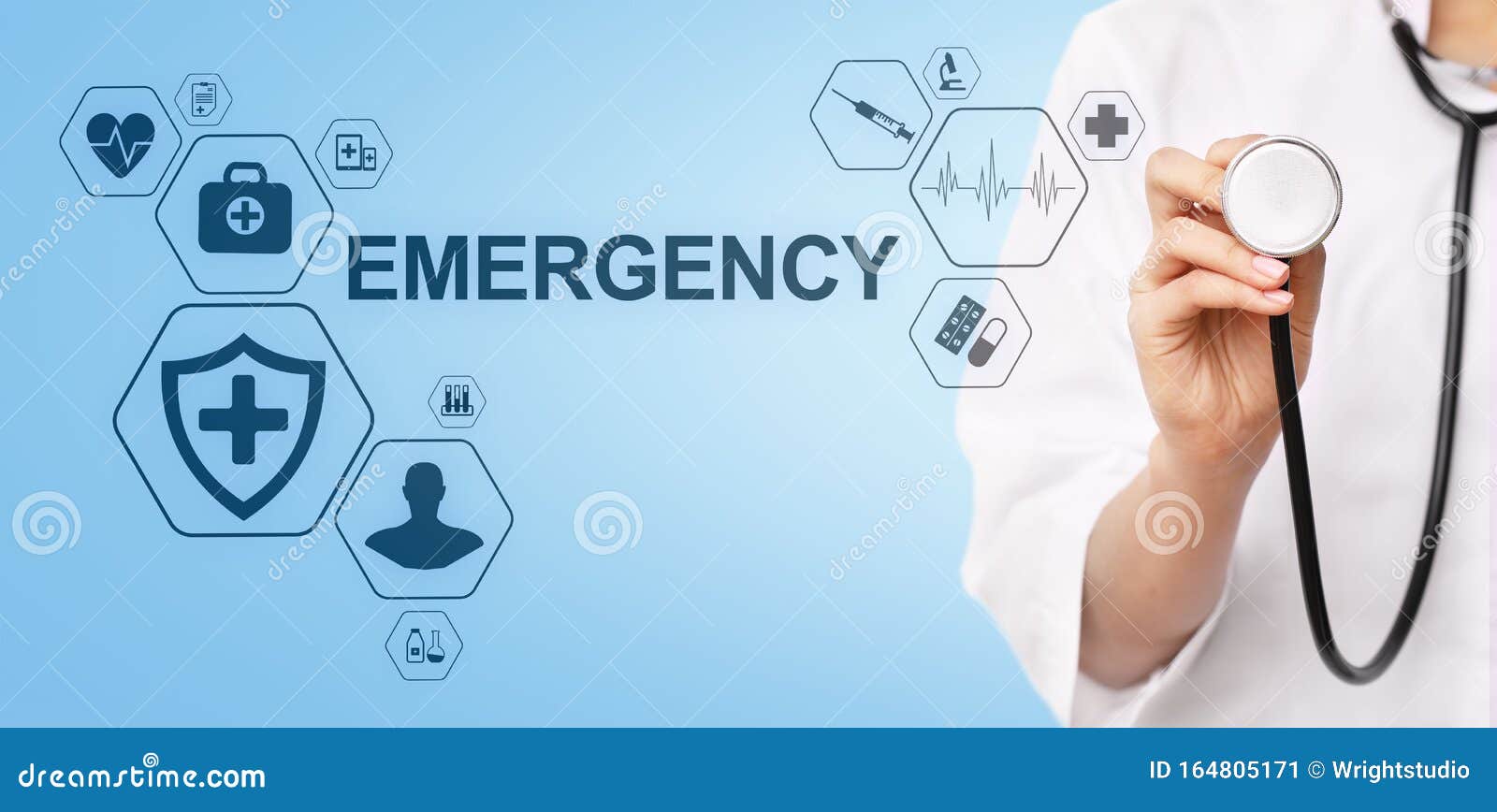 Health Care Emergency Concept on Screen. Medical Doctor Using Computer ...