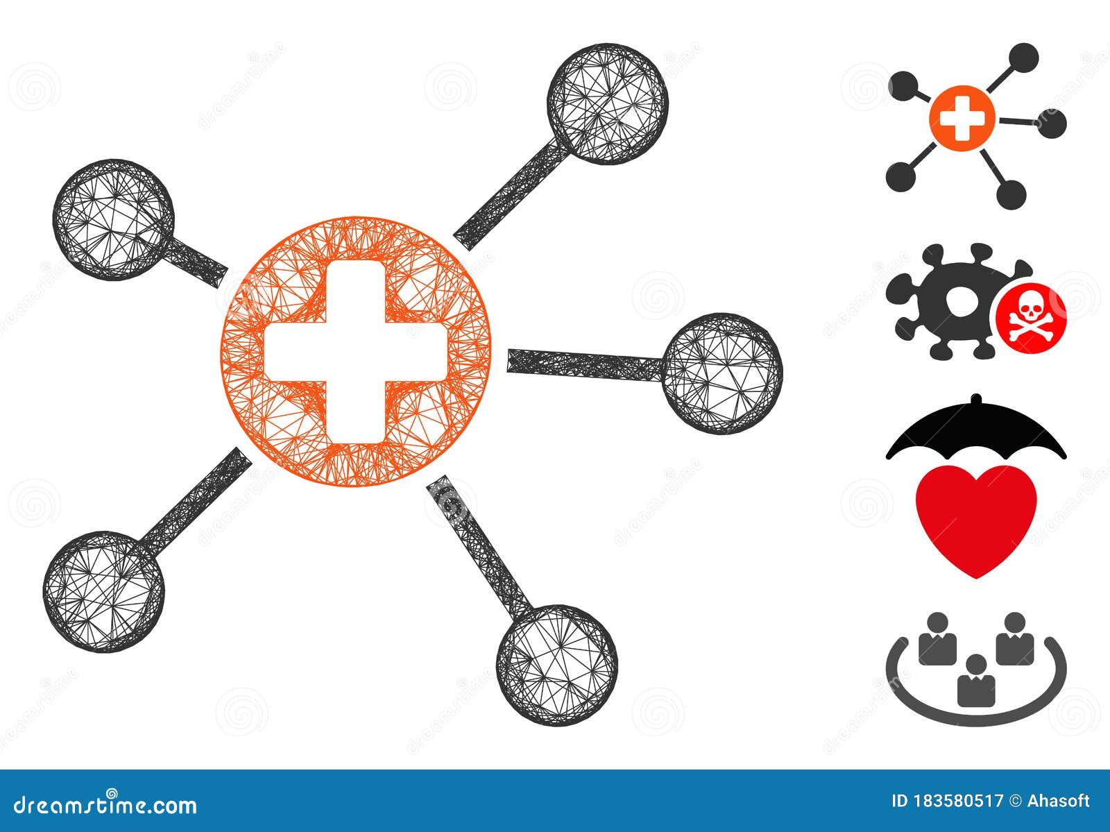 Health Care Links Web Vector Mesh Illustration Stock Illustration ...