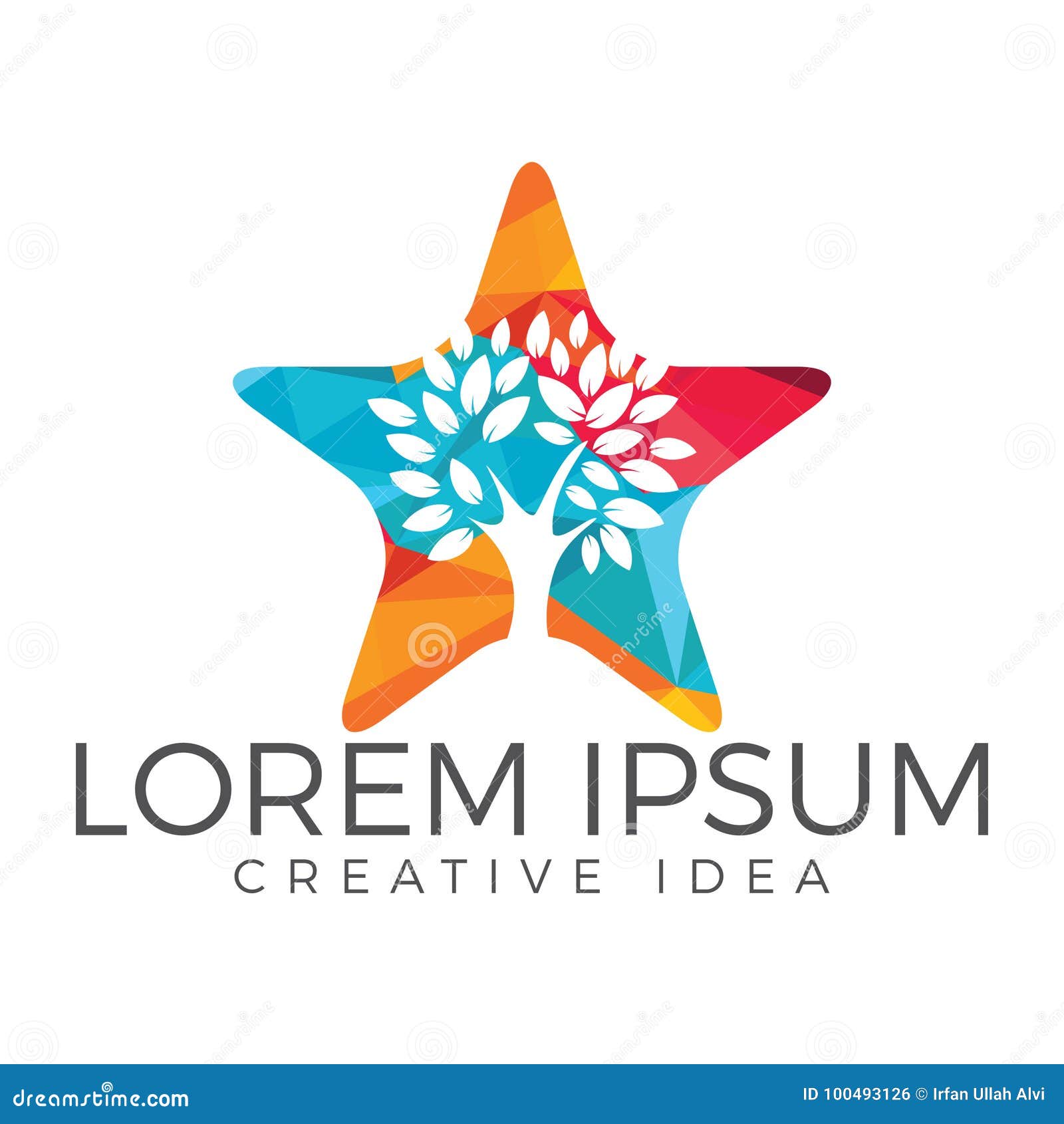 Star tree logo design stock illustration. Illustration of aids - 100493126