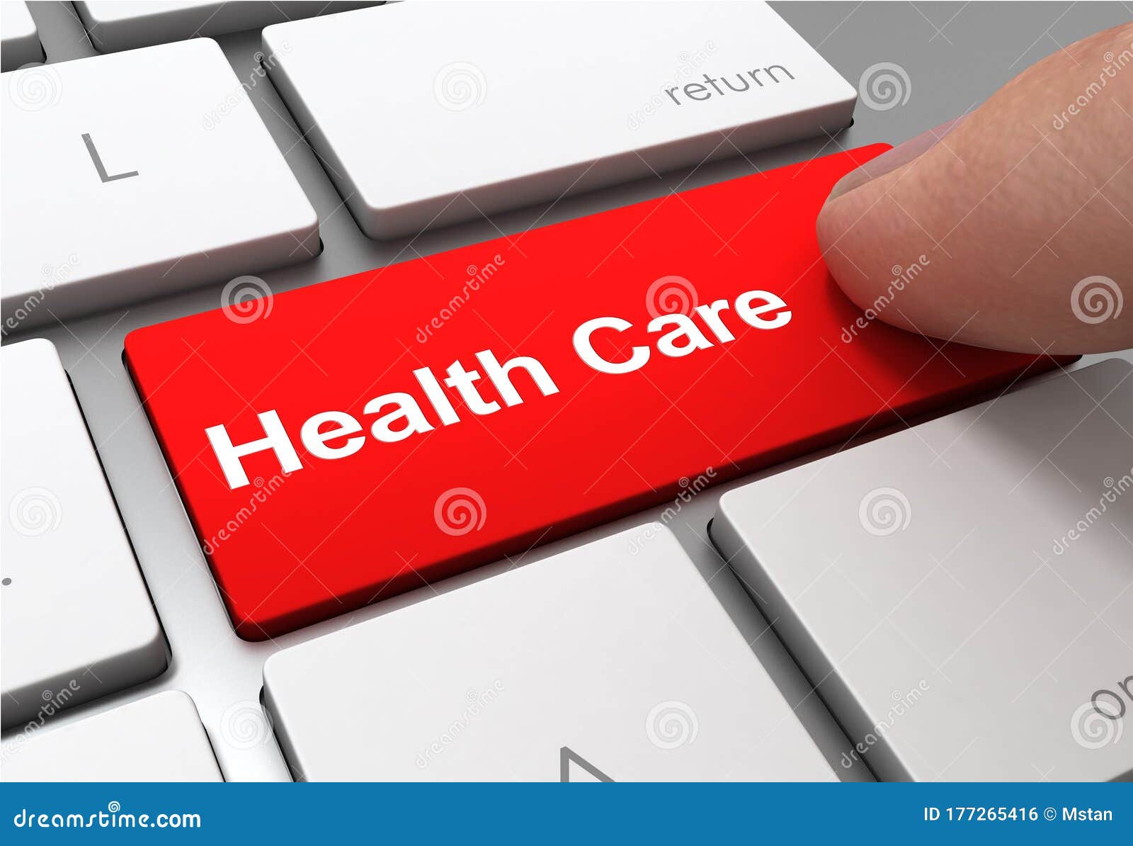 Health Care Push Button Concept 3d Illustration Stock Illustration ...