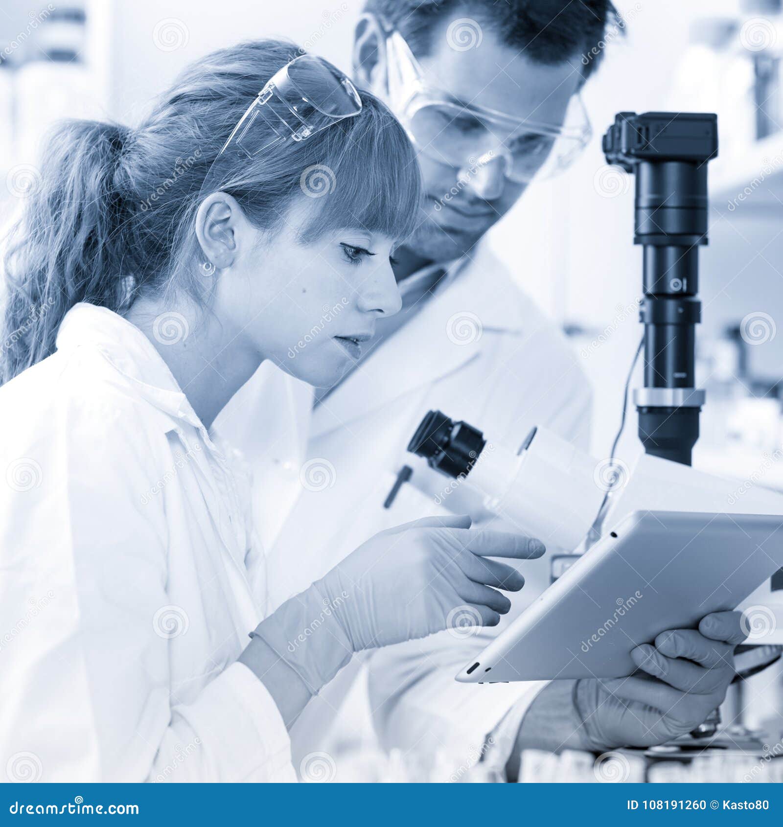 Health Care Researchers Working in Scientific Laboratory. Stock Photo ...