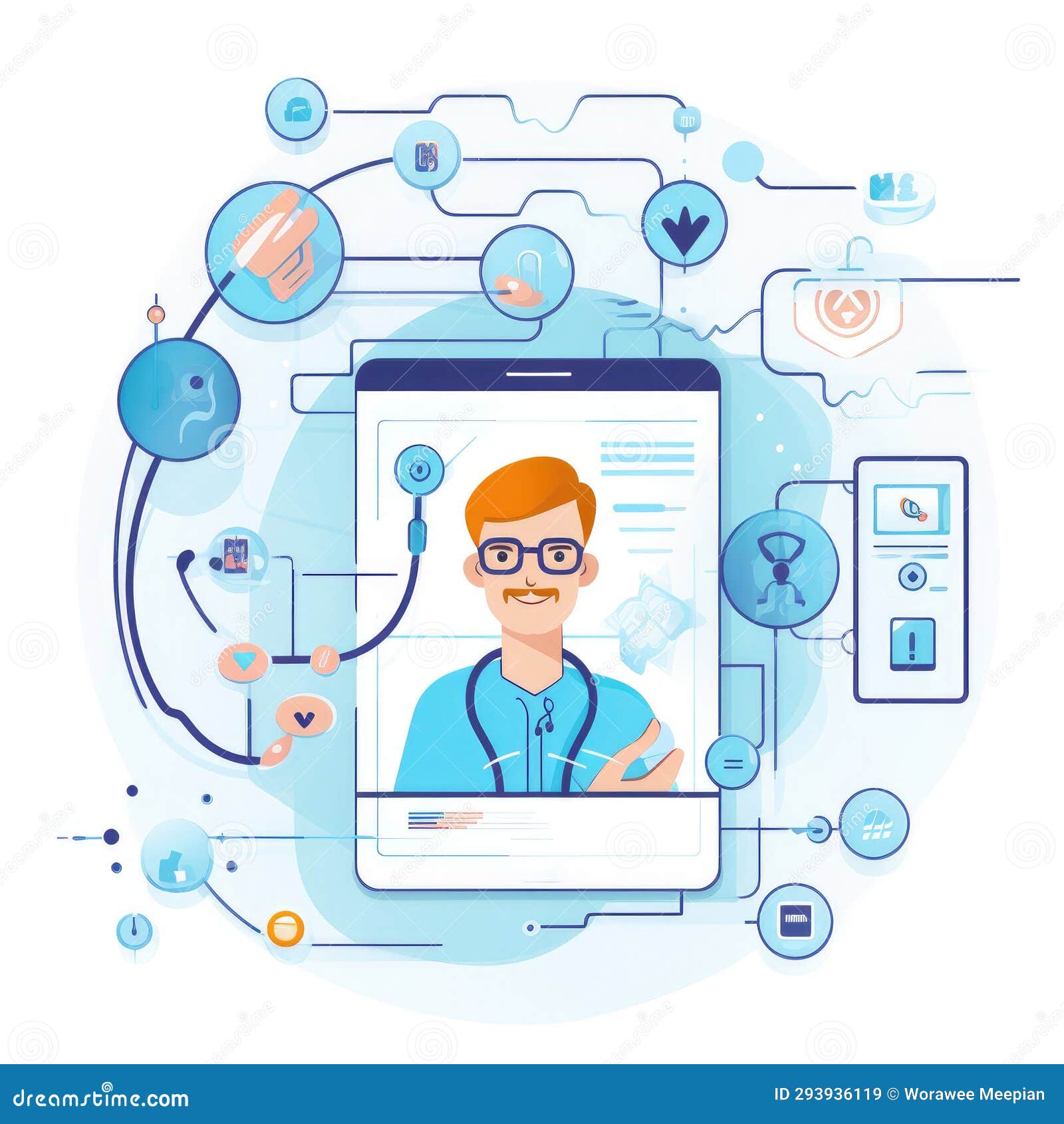 Health Care Ux Ui Application. Generative AI Stock Image - Image of ...
