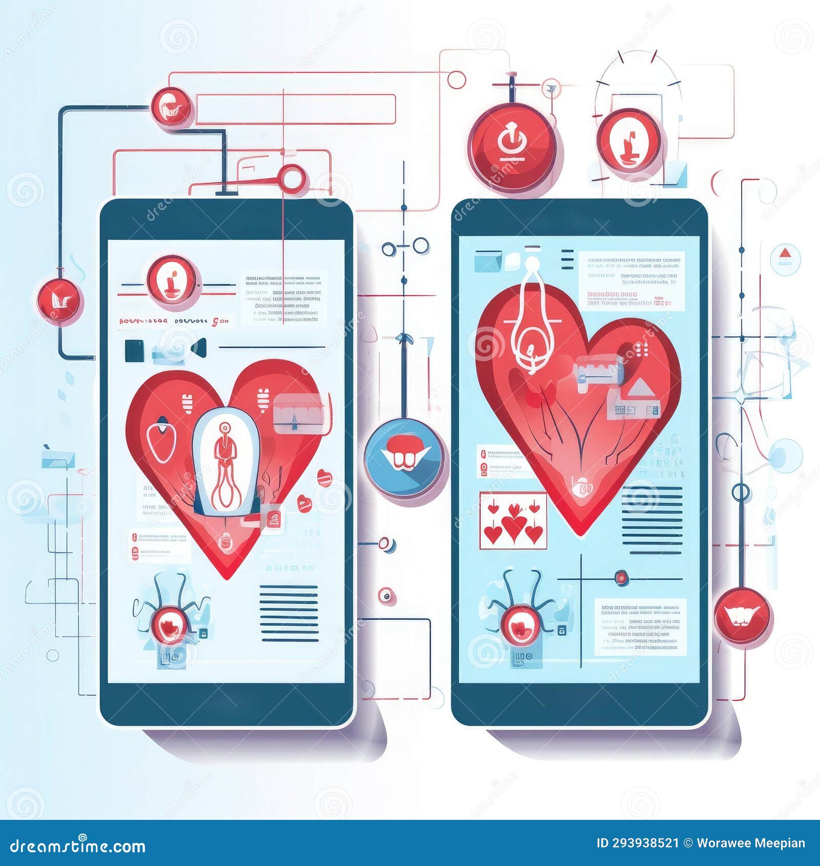 Health Care Ux Ui Application. Generative AI Stock Image - Image of ...