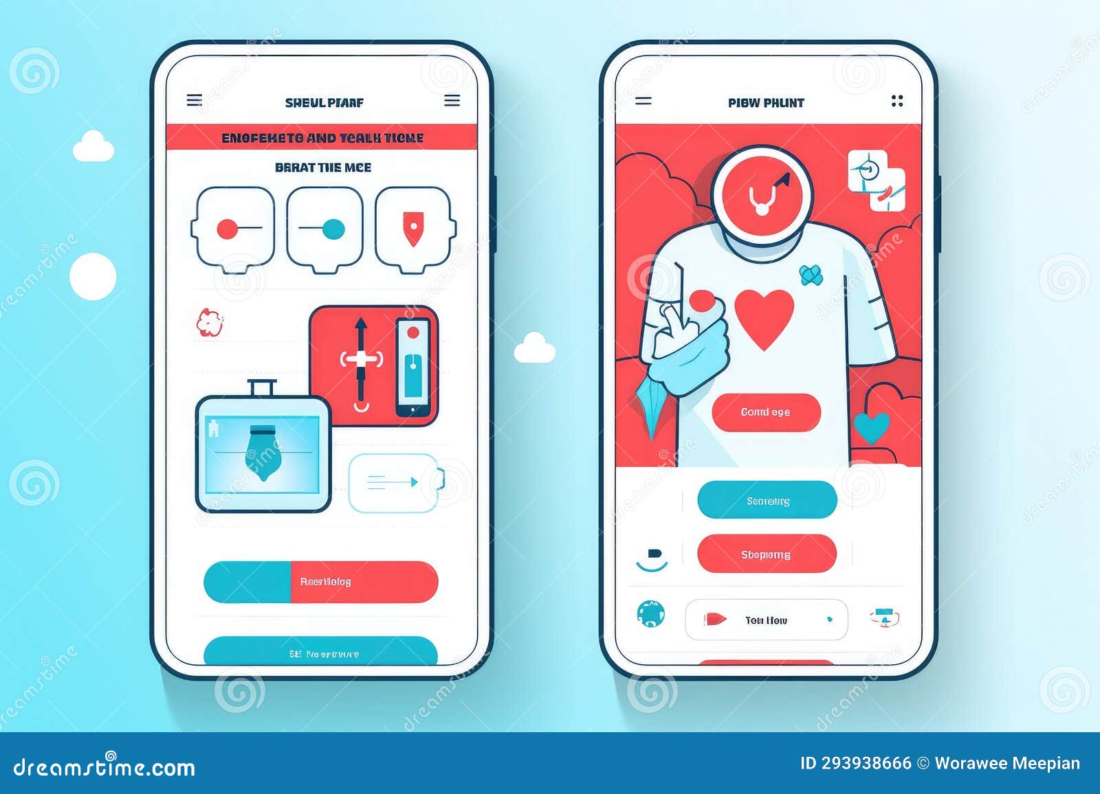 Health Care Ux Ui Application. Generative AI Stock Photo - Image of ...
