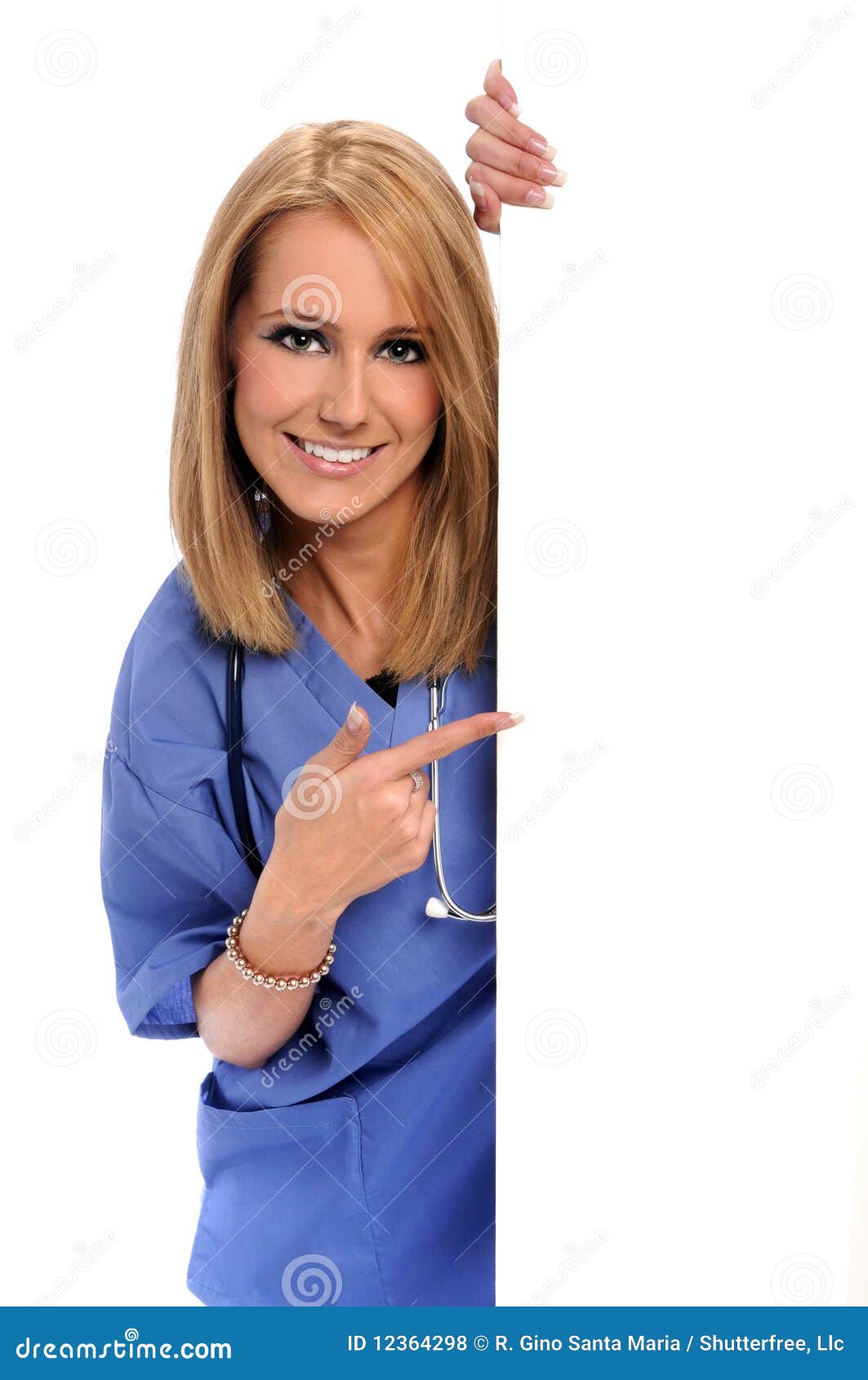 Health Care Worker with Blank Sign Stock Photo - Image of corporate ...