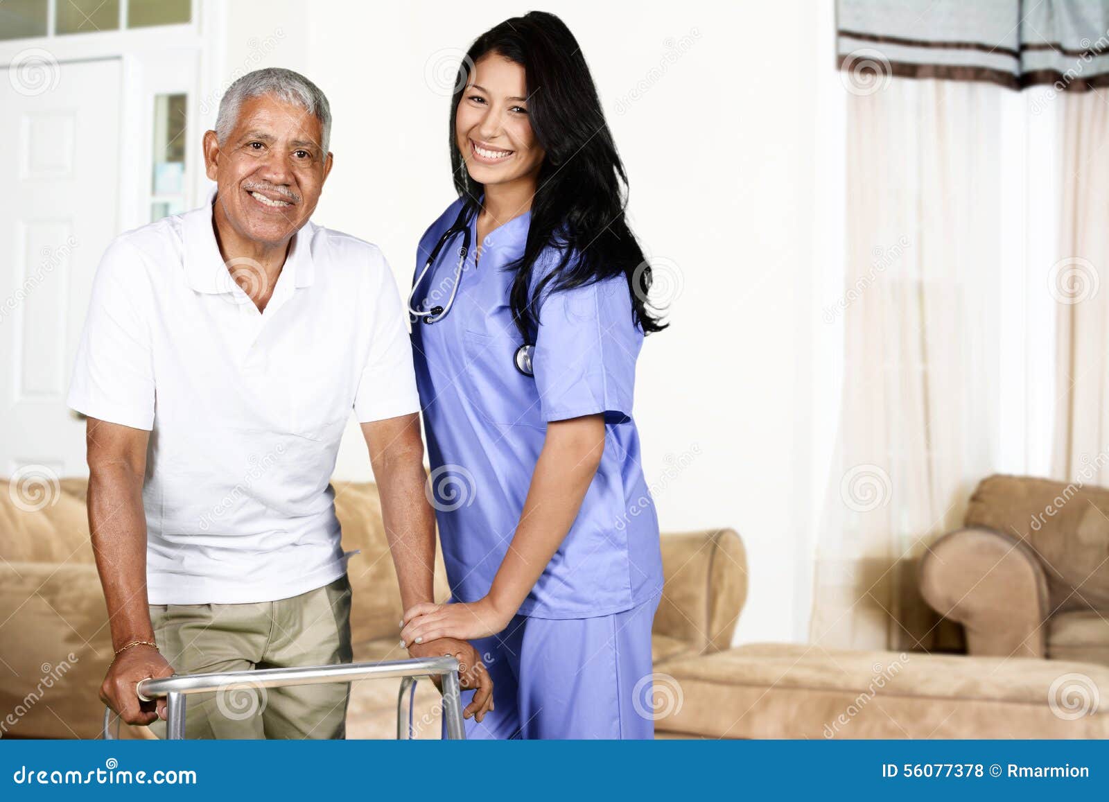 Health Care Worker and Elderly Man Stock Photo - Image of occupation ...