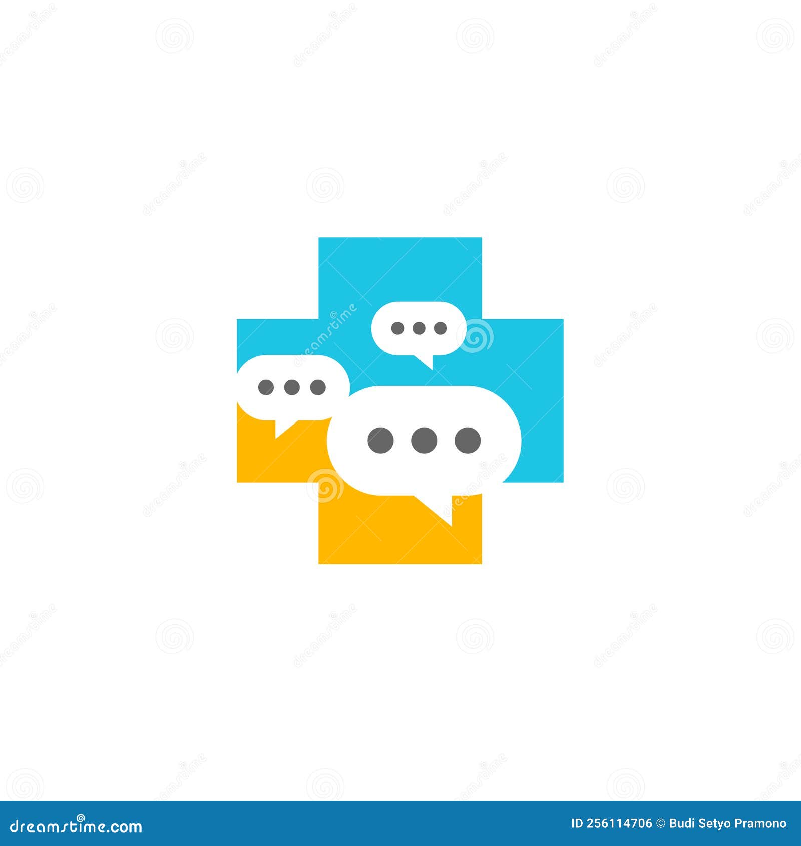Health Chat Logo Design Template. Chat Plus Logo Concept Vector Stock ...