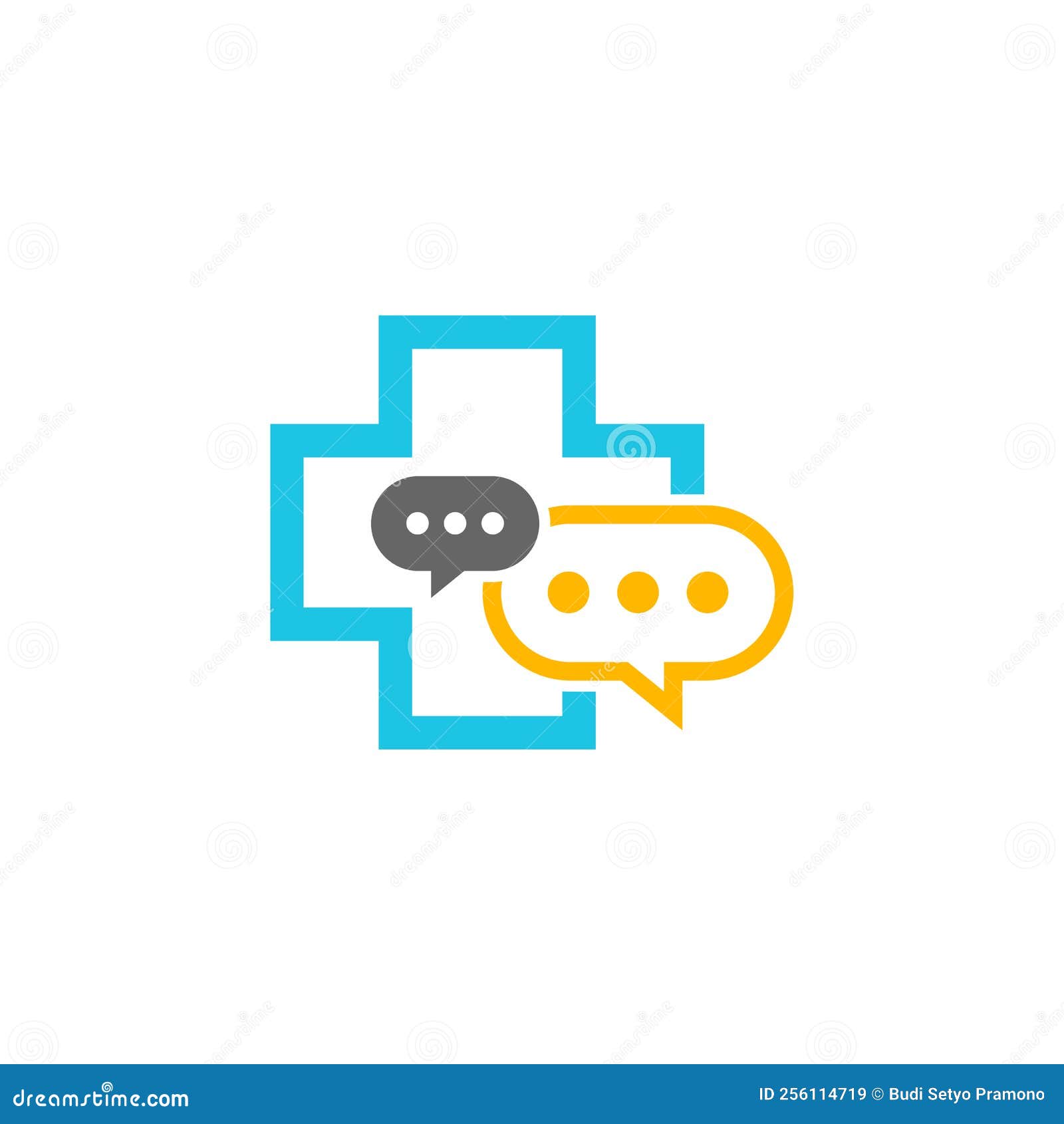 Health Chat Logo Design Template. Chat Plus Logo Concept Vector Stock ...