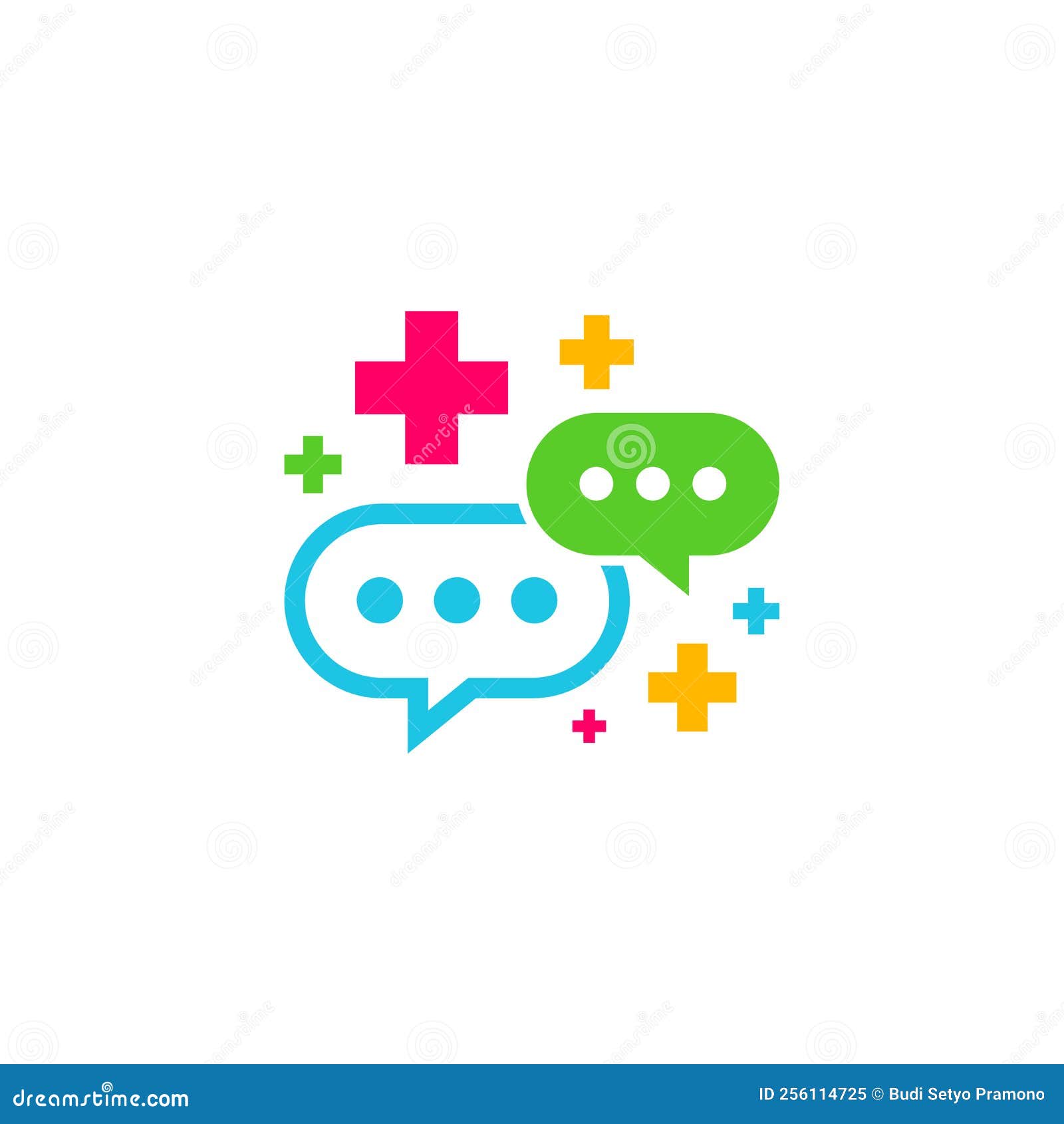Health Chat Logo Design Template. Chat Plus Logo Concept Vector Stock ...