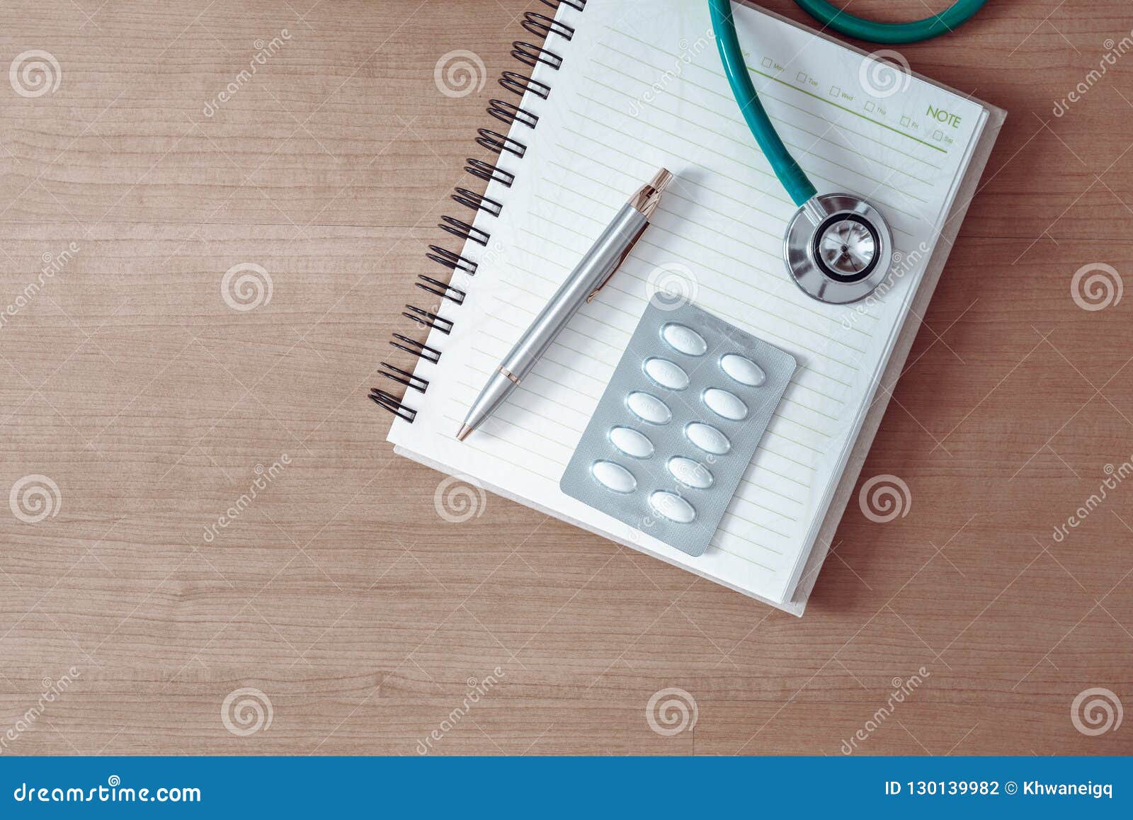 Health Checkup Concept, Top View of Doctor`s Table Workspace Wit Stock ...