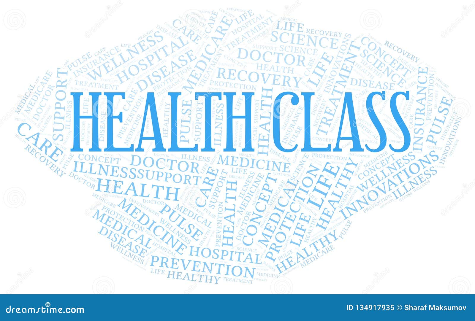 Health Class word cloud stock illustration. Illustration of colors ...