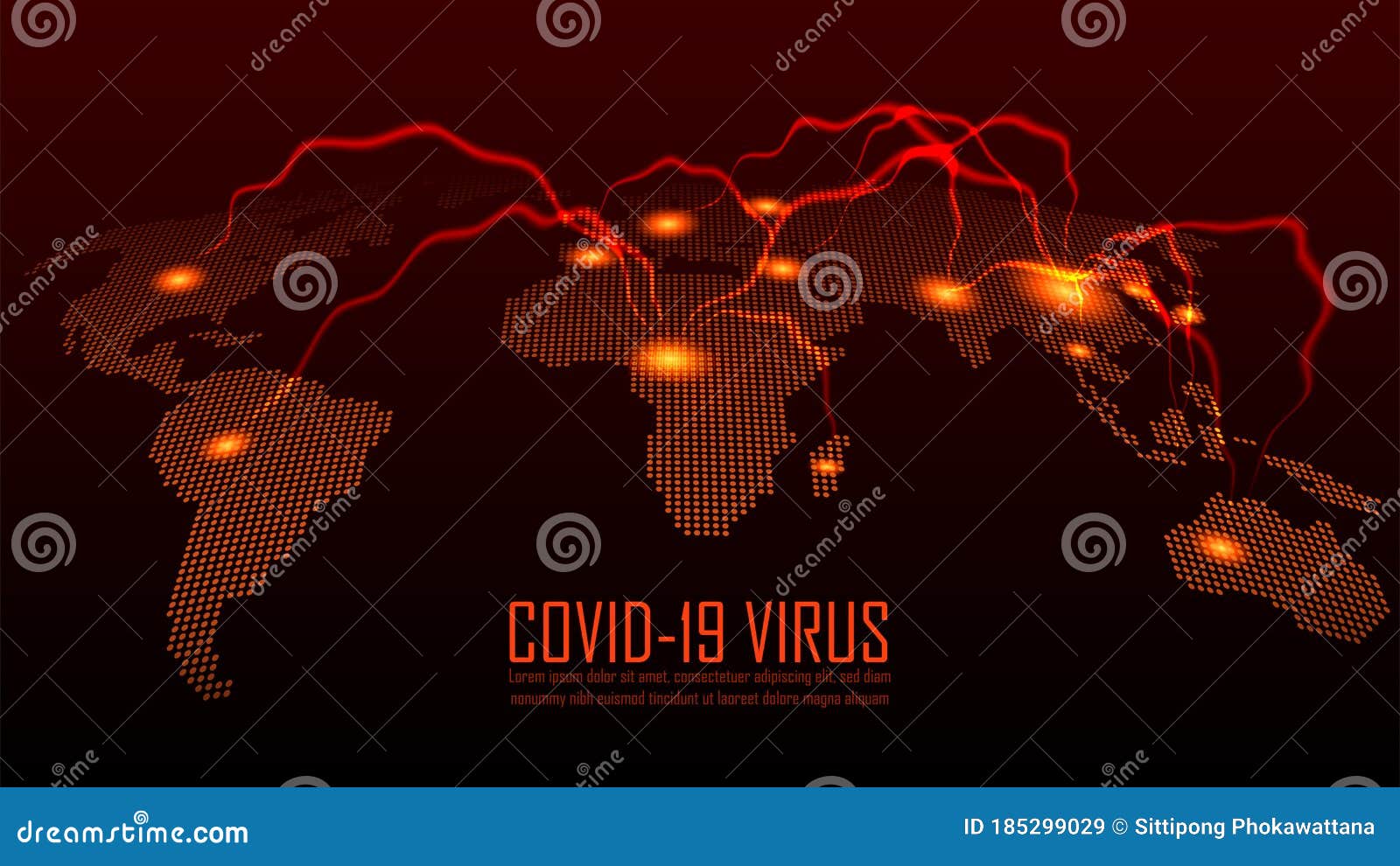 Coronavirus Global Pandemic Outbreak Graphic on Global Map Stock Vector ...