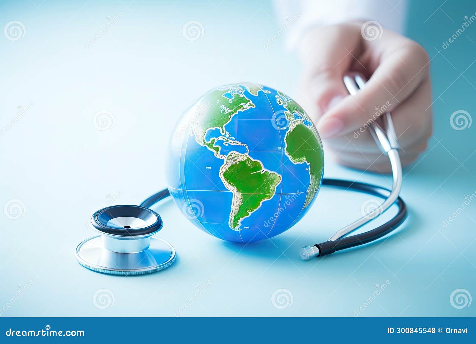 The Health of the Earth in the Arms of Doctors Stock Illustration ...