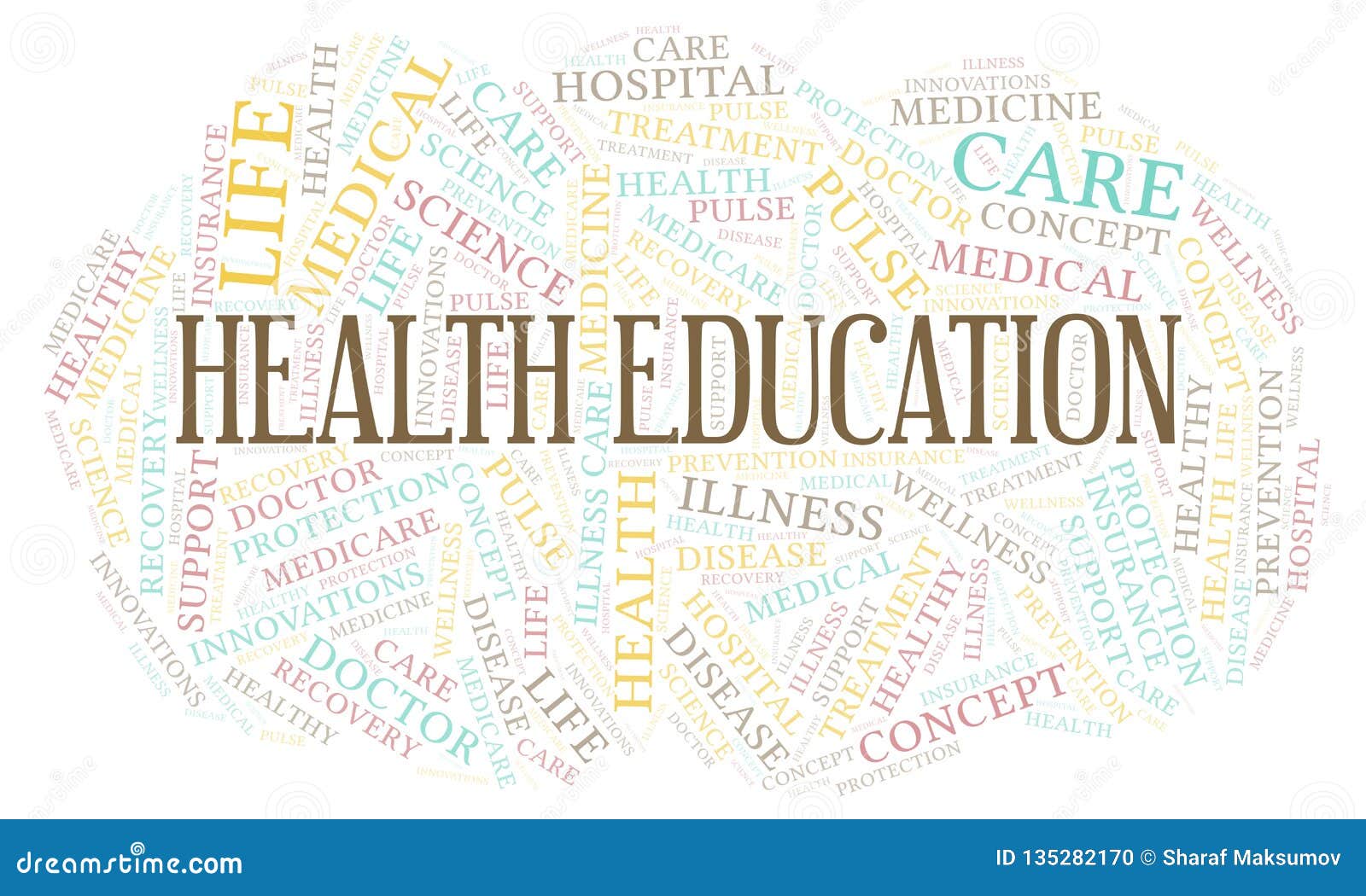 Health Education Word Cloud Stock Illustration - Illustration of ...