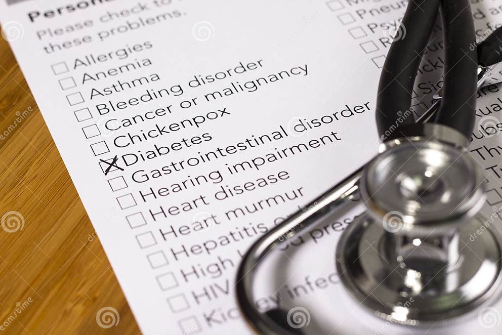 Health Evaluation Form stock image. Image of form, health - 76353051