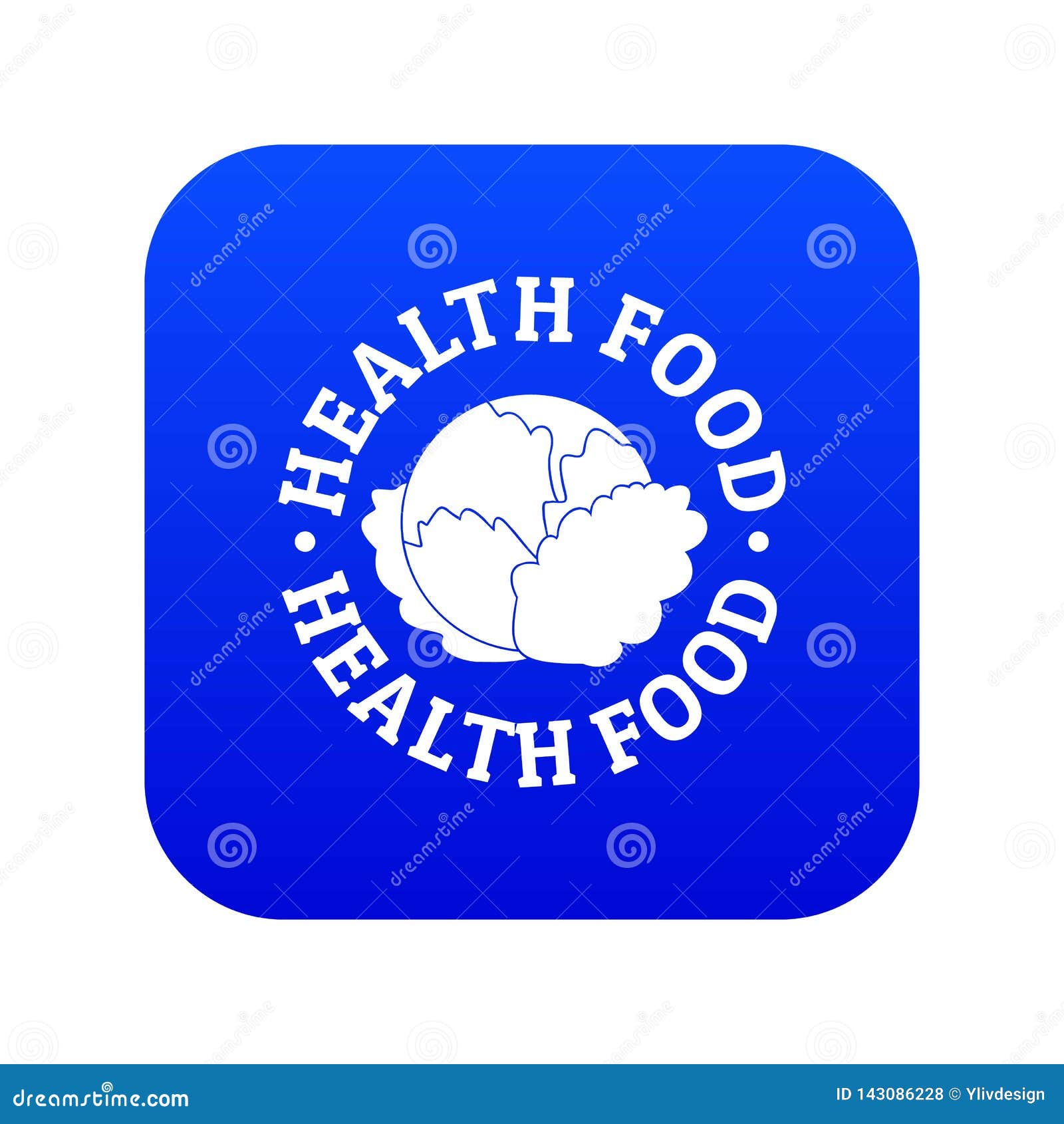 Health Food Icon Blue Vector Stock Vector - Illustration of leaf ...
