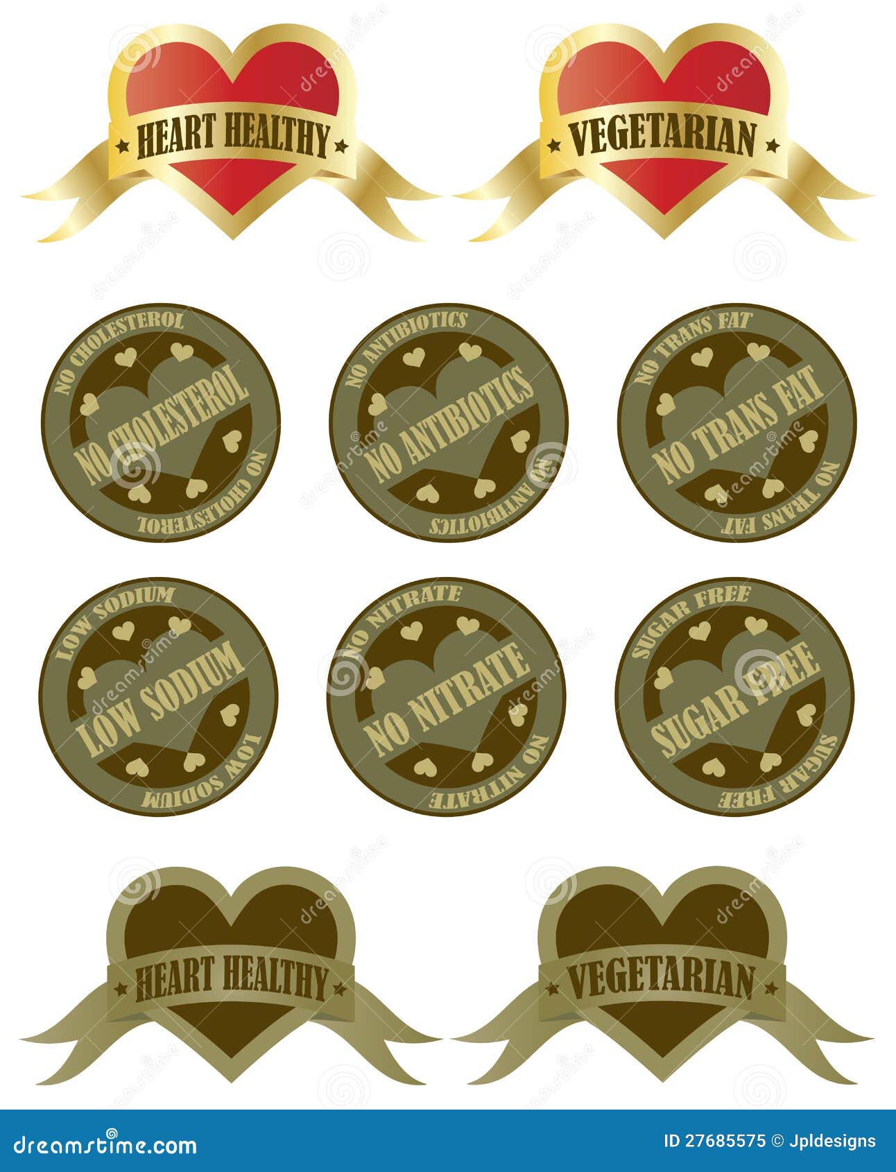 Health Food Labels stock vector. Illustration of sausage - 27685575