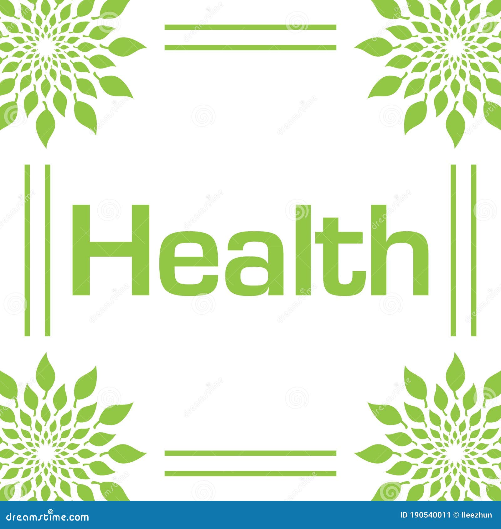 Health Green Leaves Circular Frame Stock Illustration - Illustration of ...