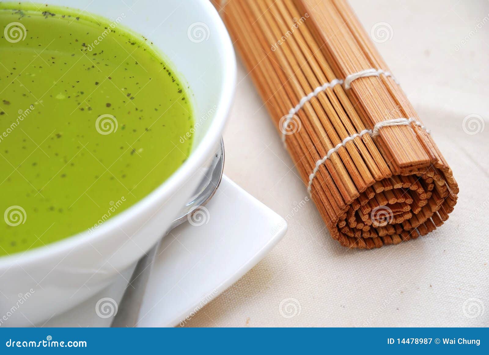 Health Green Tea with Wooden Scroll Stock Image - Image of slimming ...