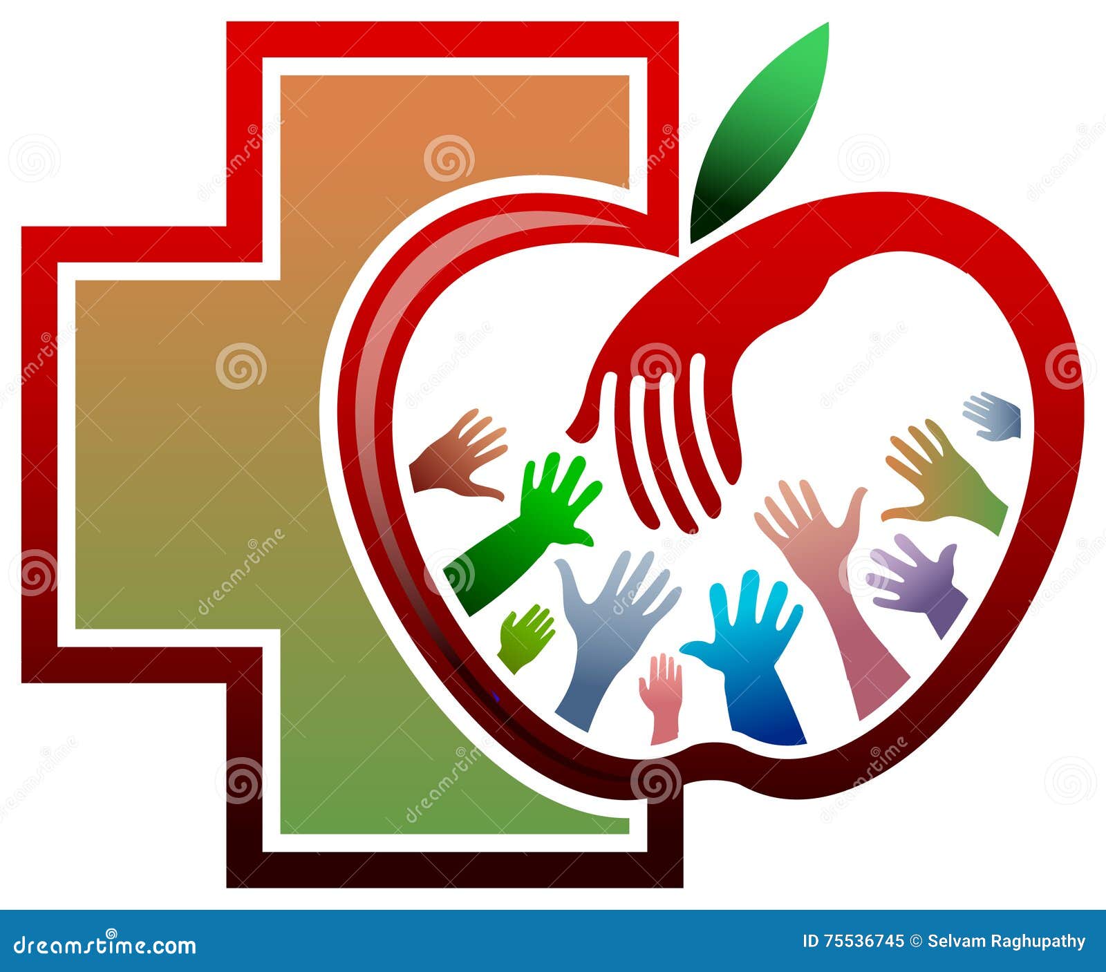 Health help stock vector. Illustration of apple, charitable - 75536745