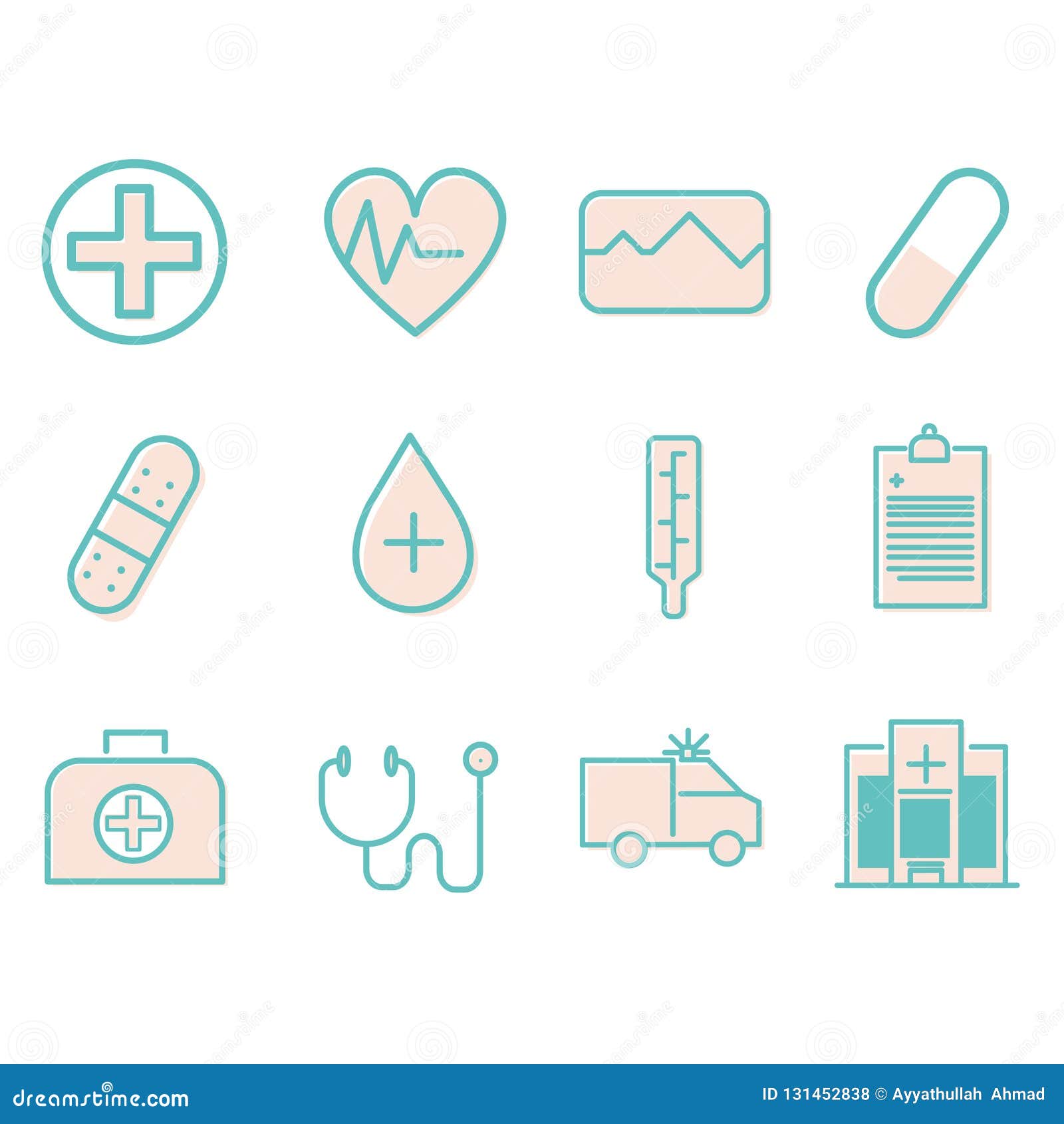 Health Icon Set with Simple Icon Stock Illustration - Illustration of ...