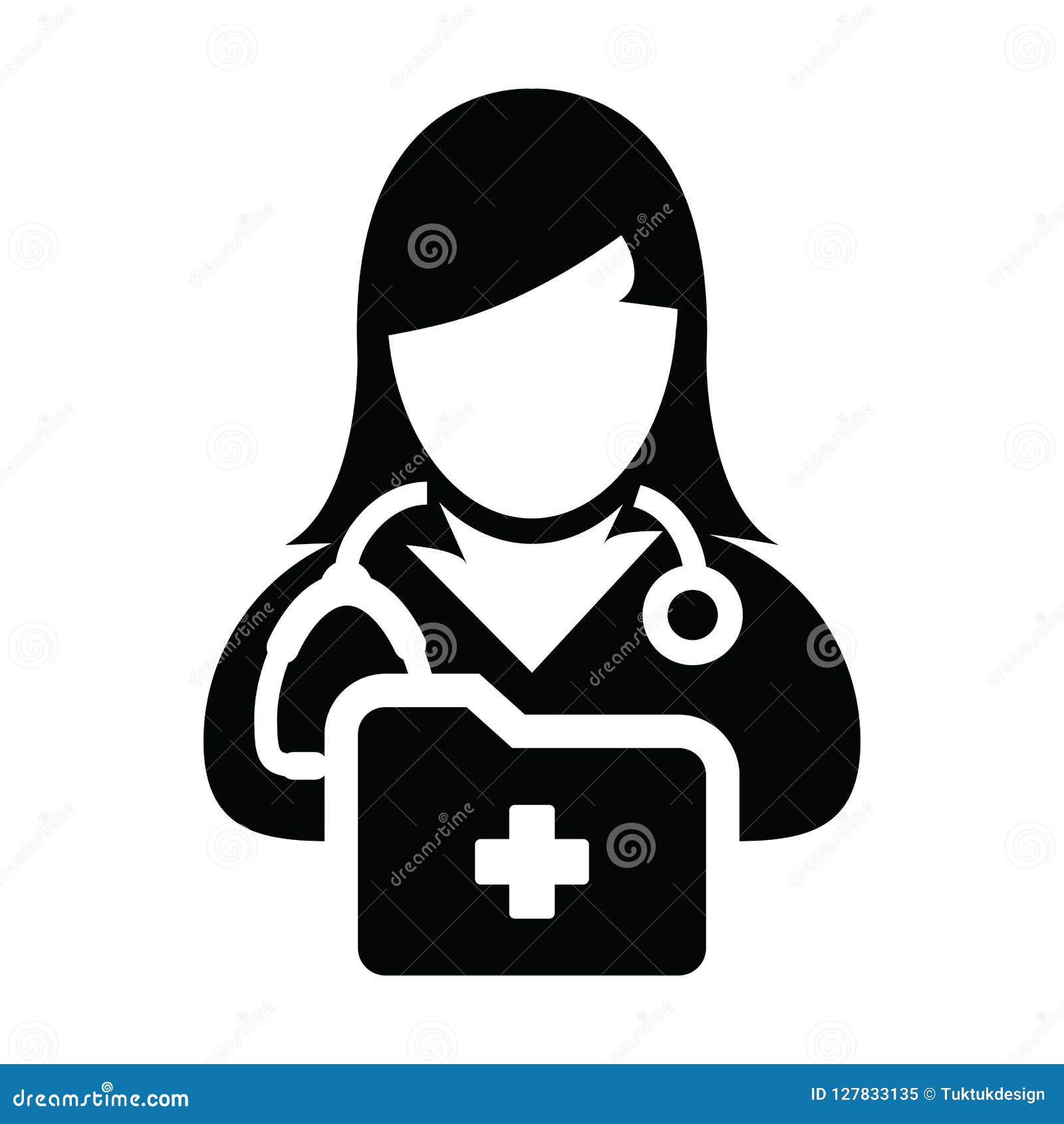 Health Icon Vector Female Doctor Person Profile Avatar With Stethoscope