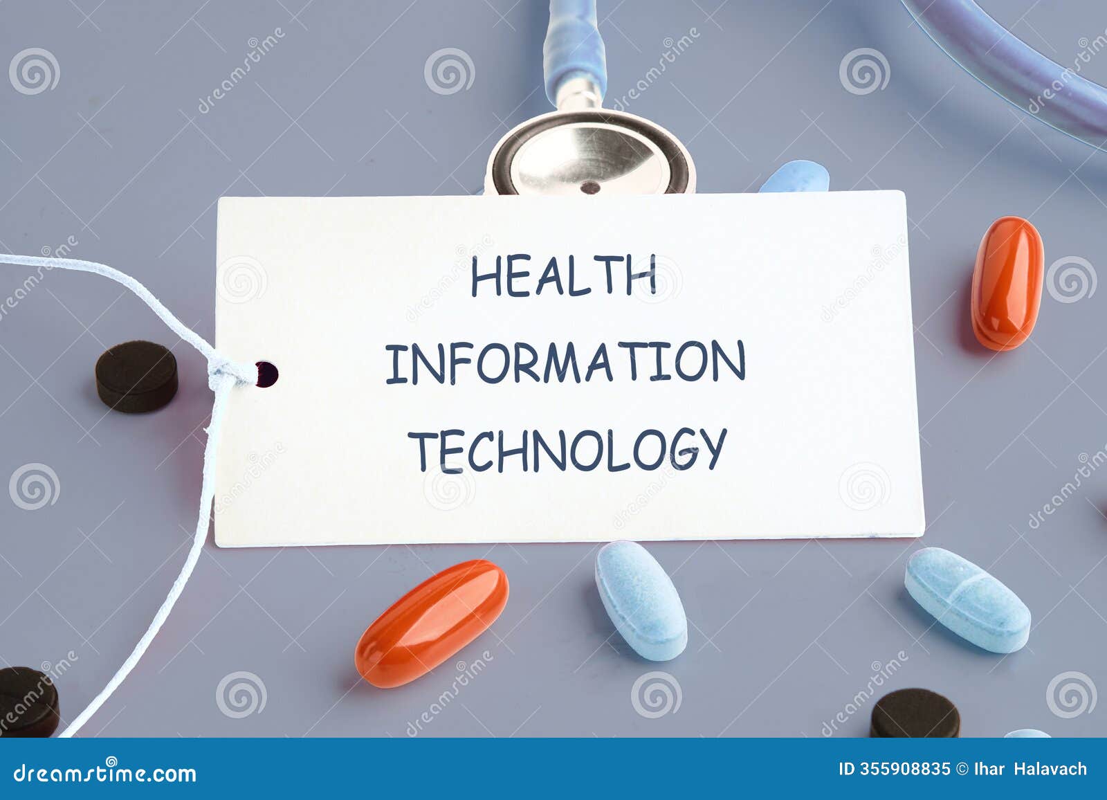 Health Information Technology Concept with Medication and Stethoscope ...