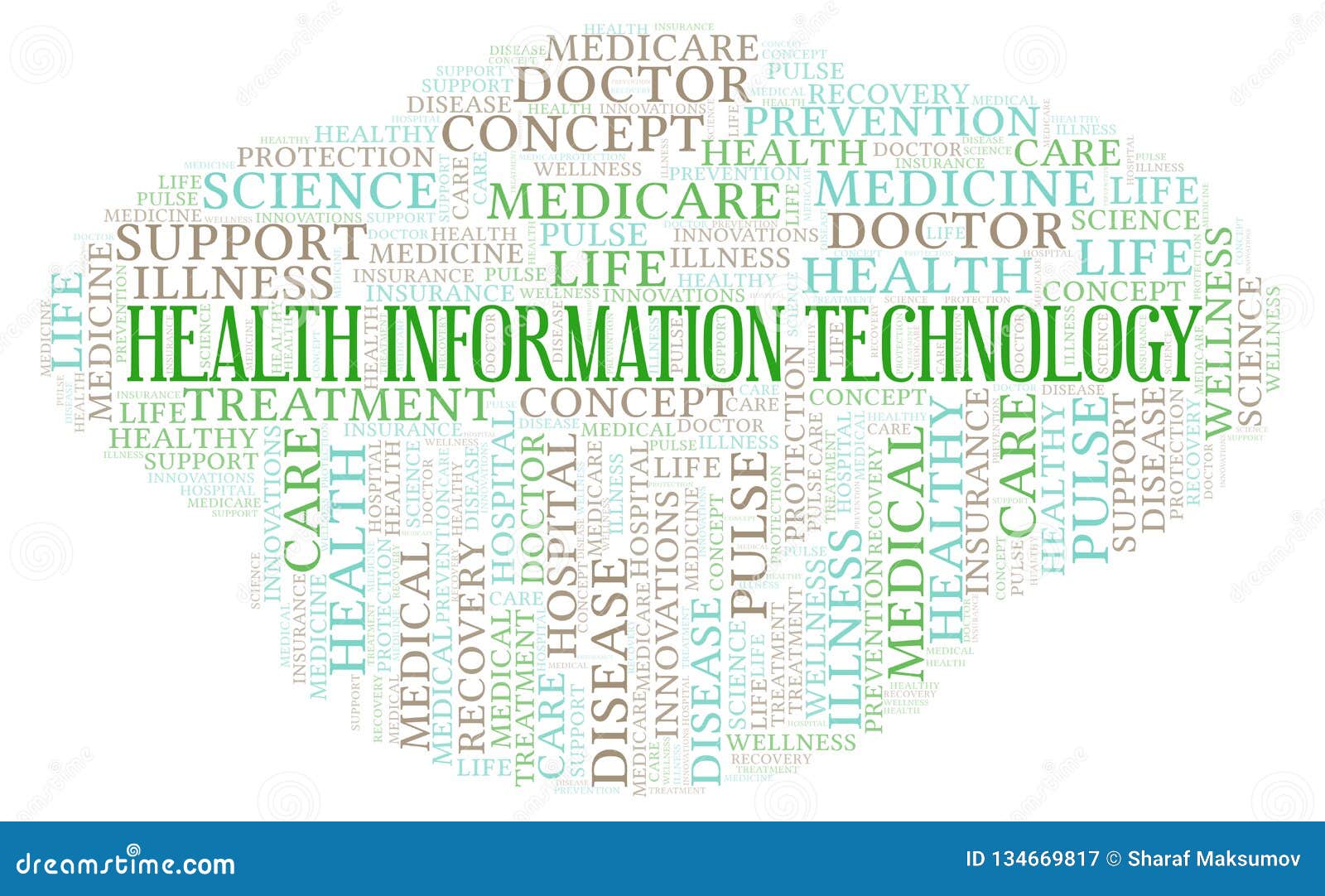 Health Information Technology Word Cloud Stock Illustration ...