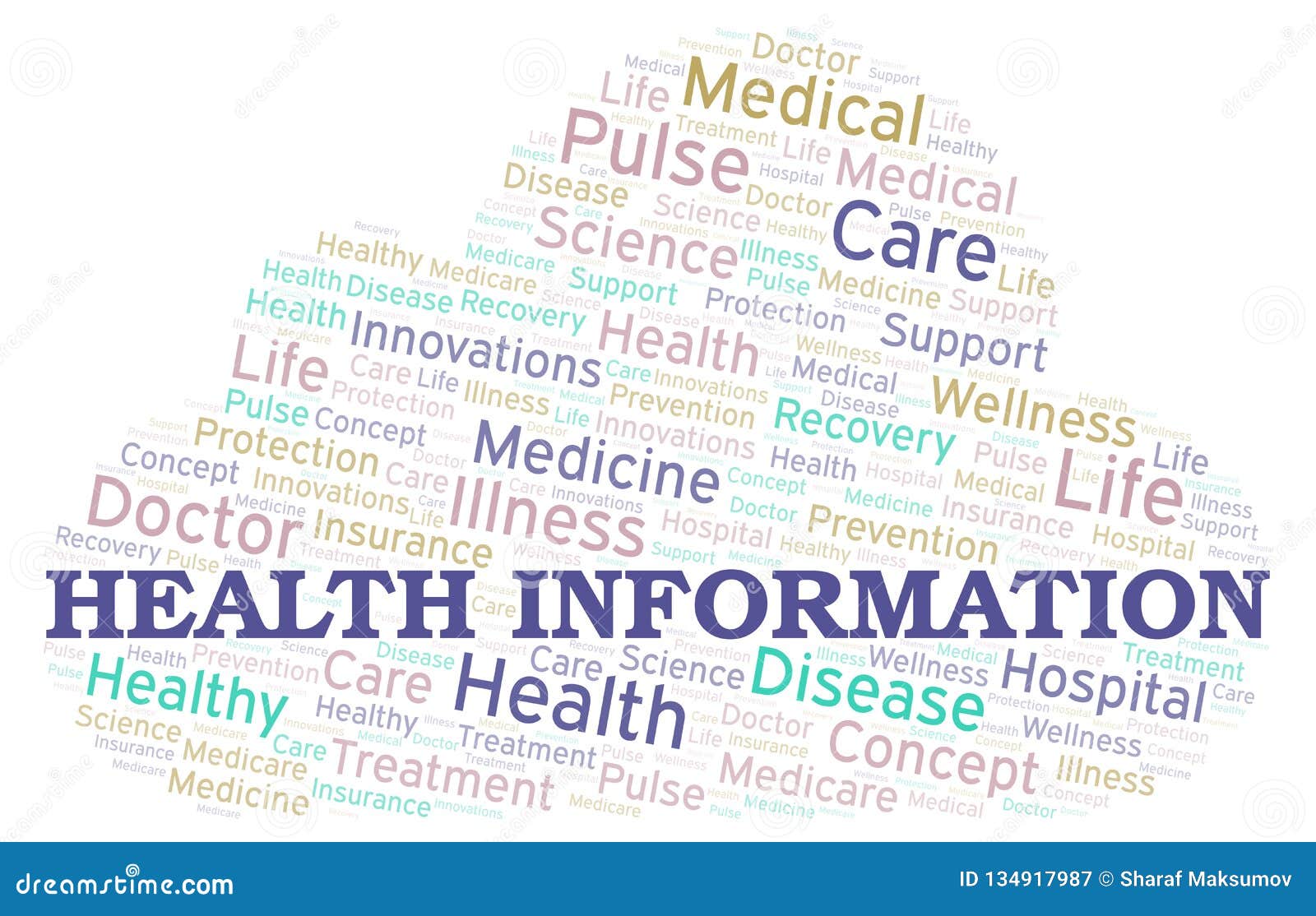 Health Information Word Cloud Stock Illustration - Illustration of ...