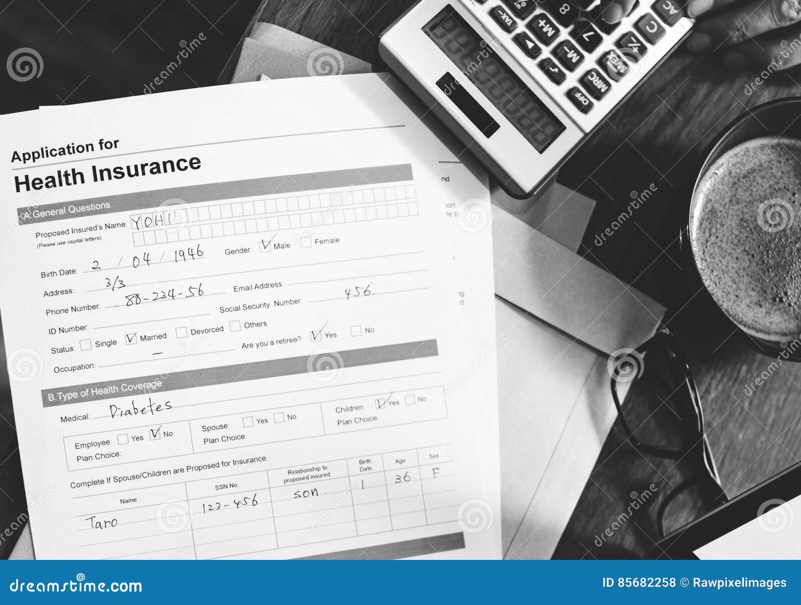 Health Insurance Application Form Concept Stock Photo - Image of ...