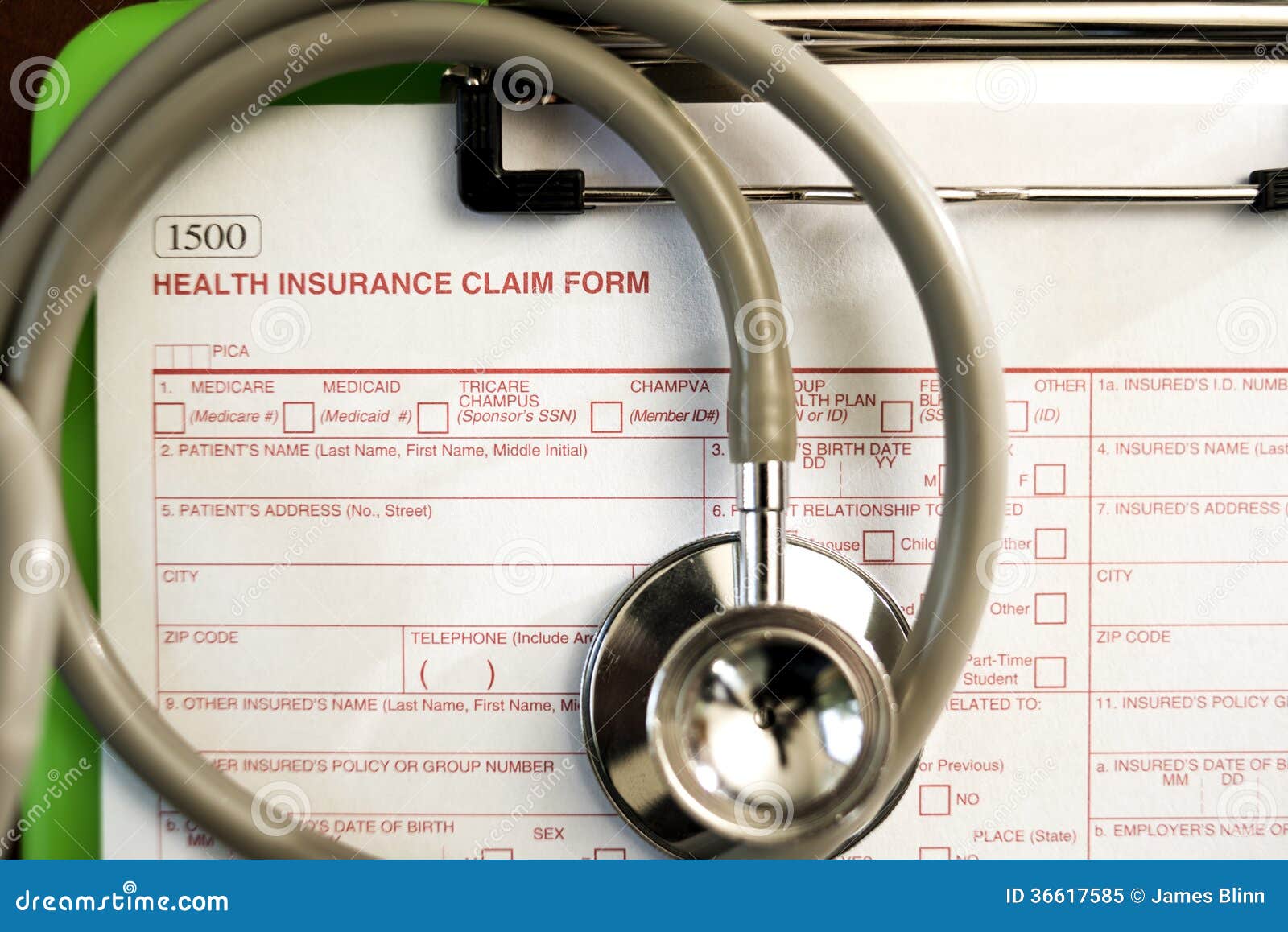 Health Insurance Claim Form Stock Image - Image of paper, care: 36617585
