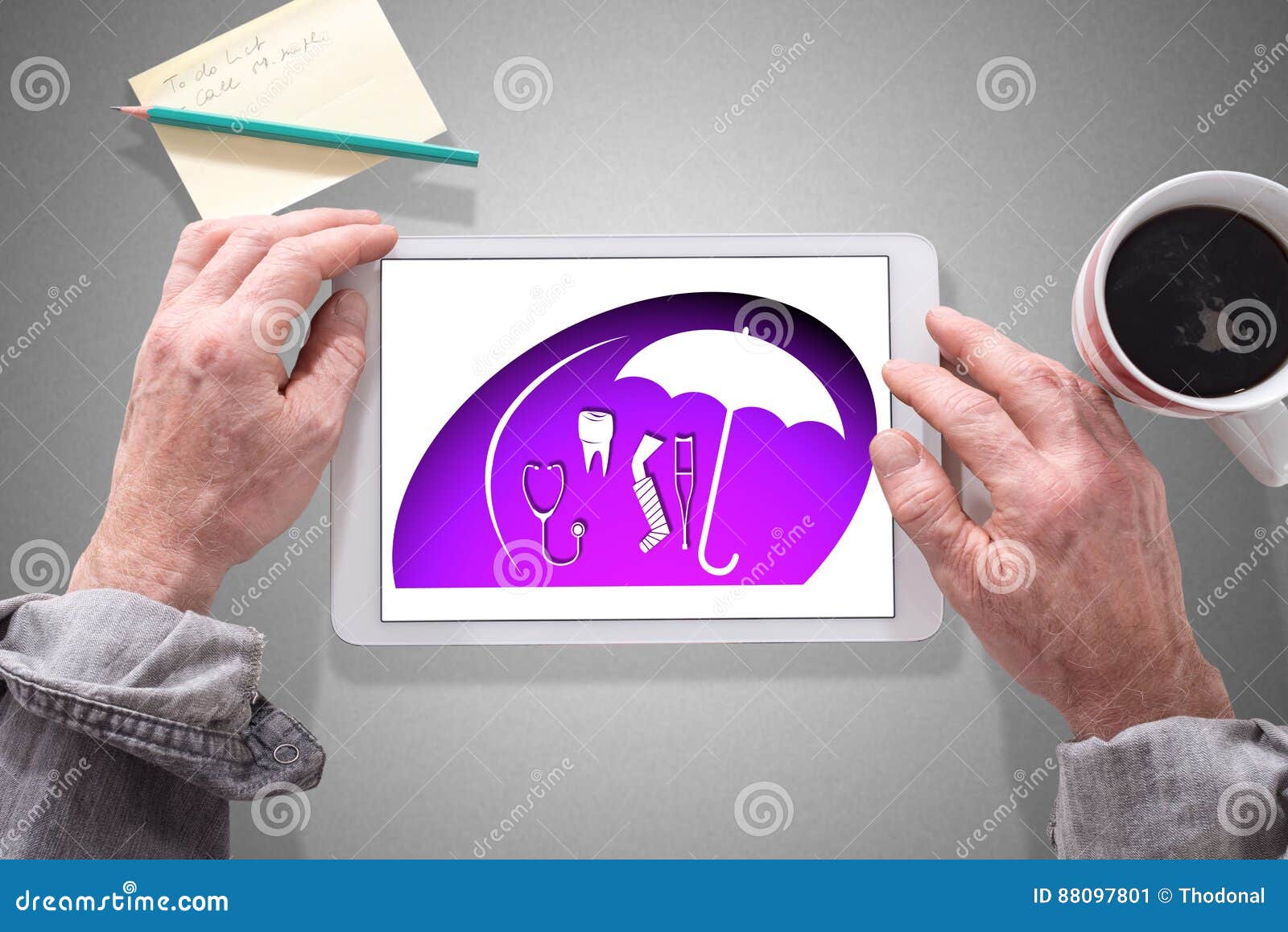 Health Insurance Concept on a Tablet Stock Image - Image of concept ...