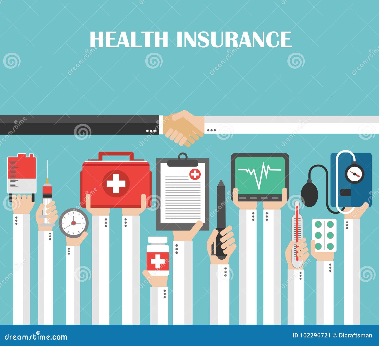 Health Insurance Flat Design Stock Vector - Illustration of form ...