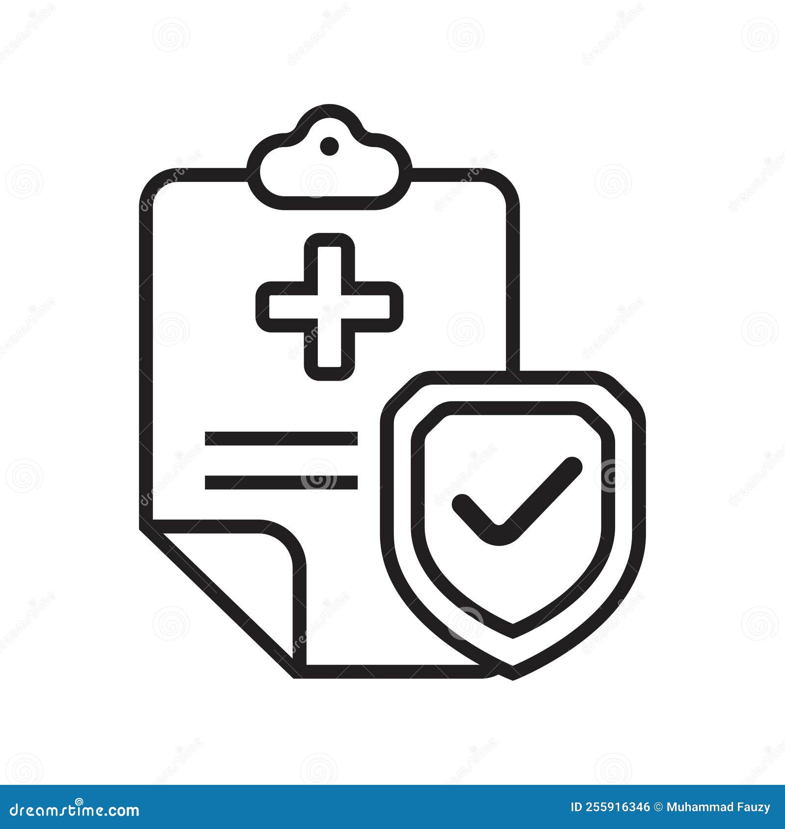 Health Insurance Icon with Linear Style Stock Vector - Illustration of ...