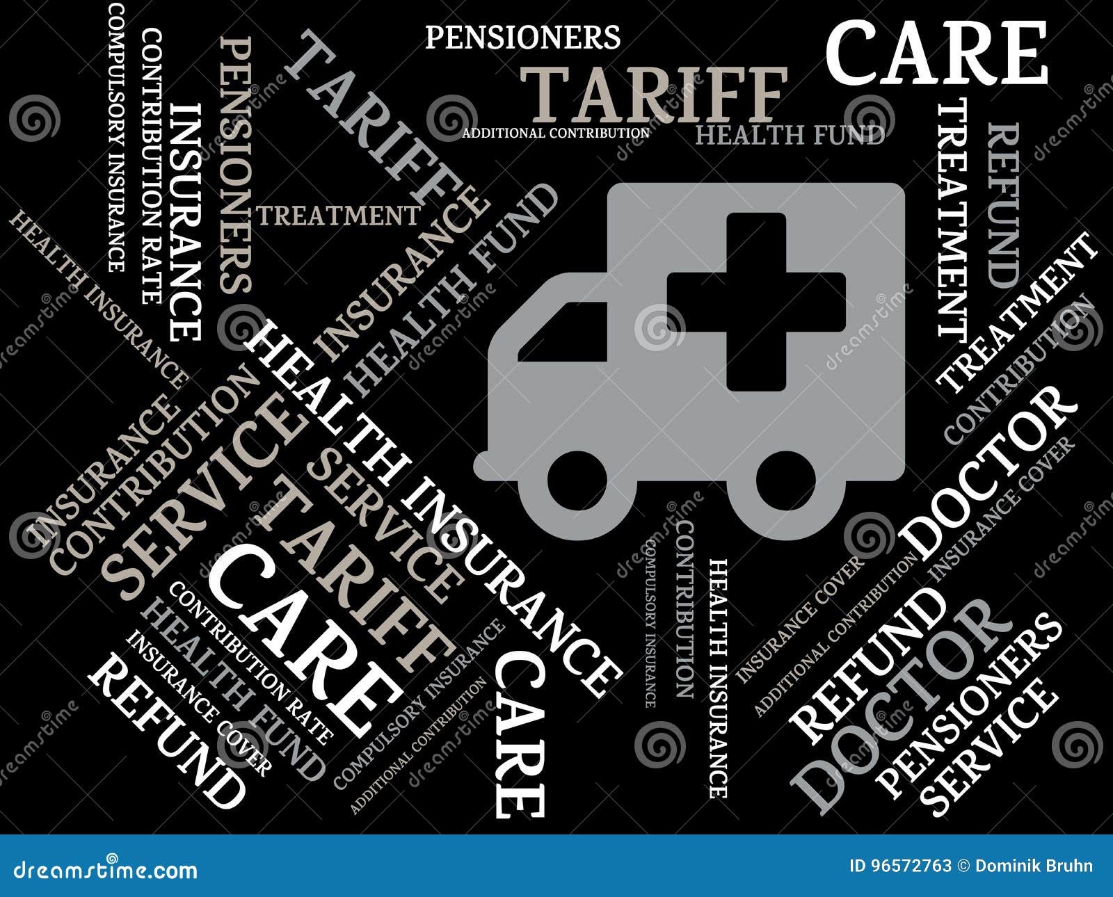 HEALTH INSURANCE - Image with Words Associated with the Topic HEALTH ...