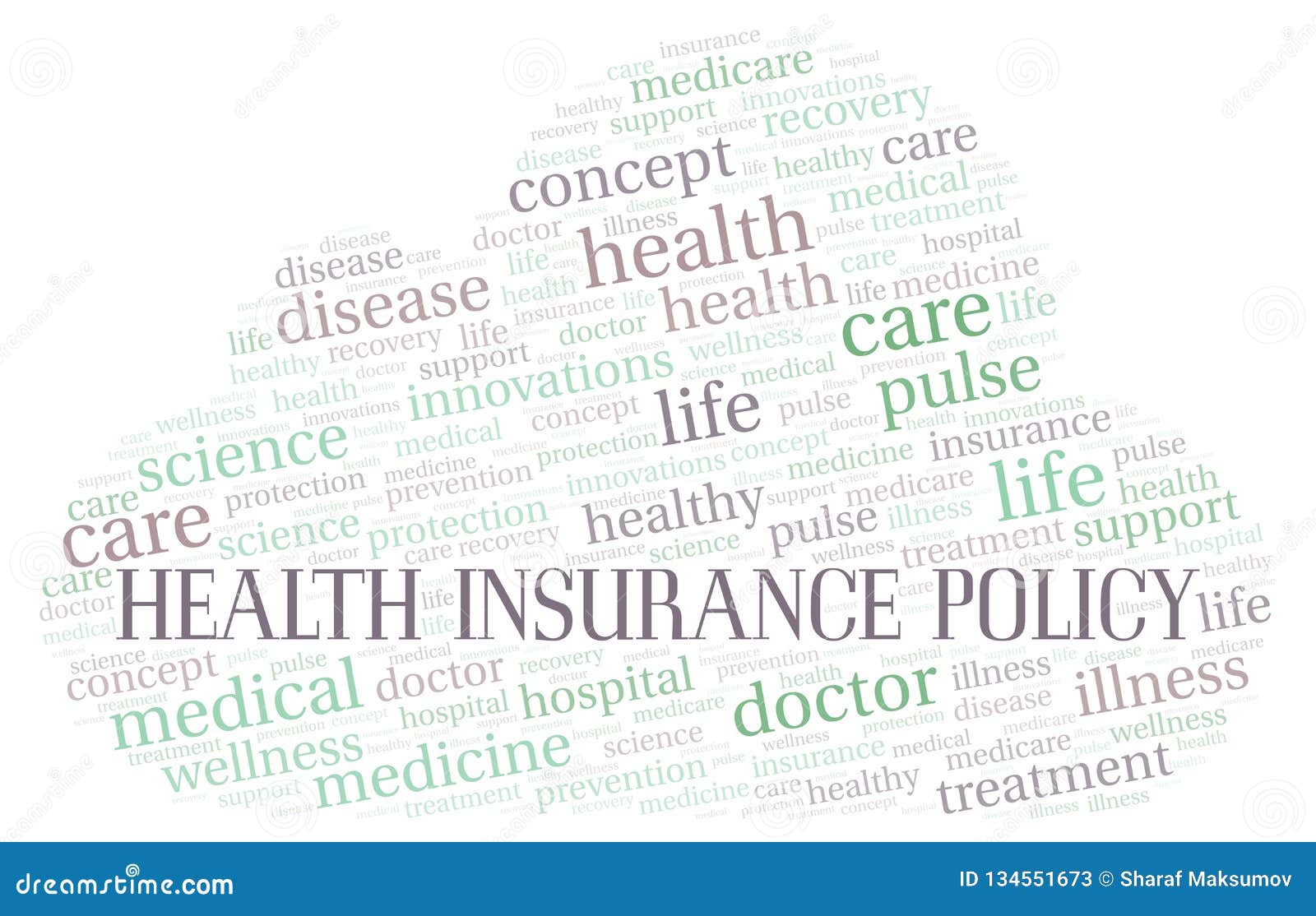 Health Insurance Policy Word Cloud Stock Illustration - Illustration of ...